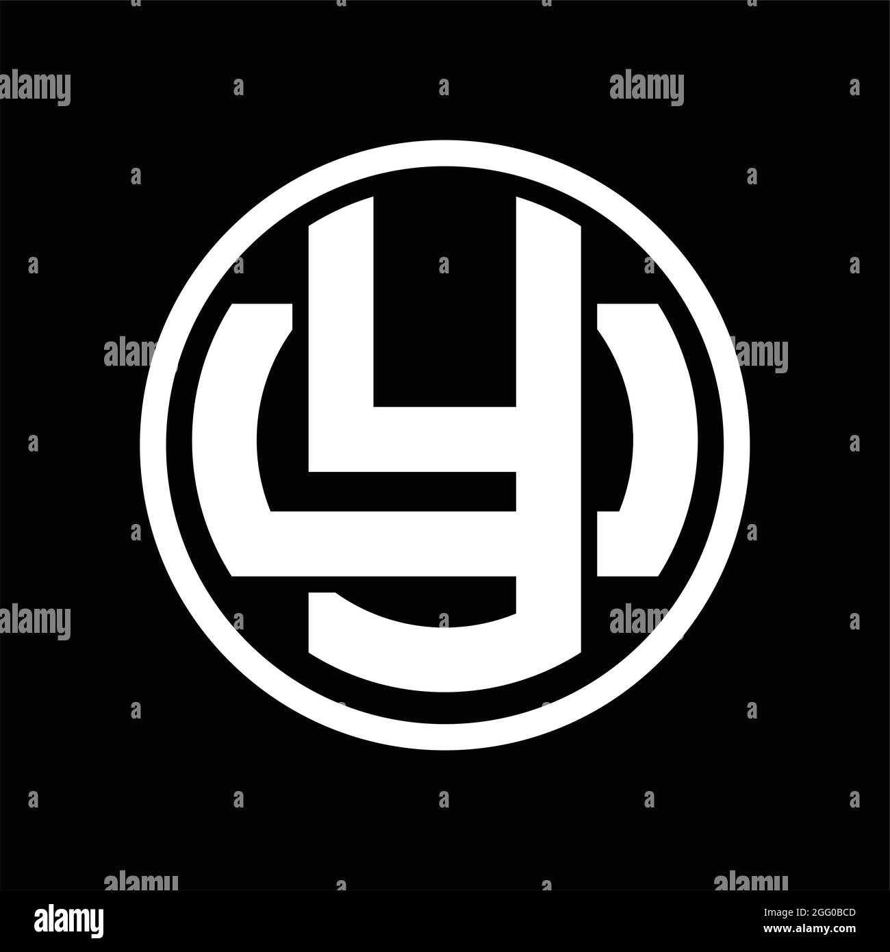 YU Logo monogram with overlapping style vintage design template Stock ...