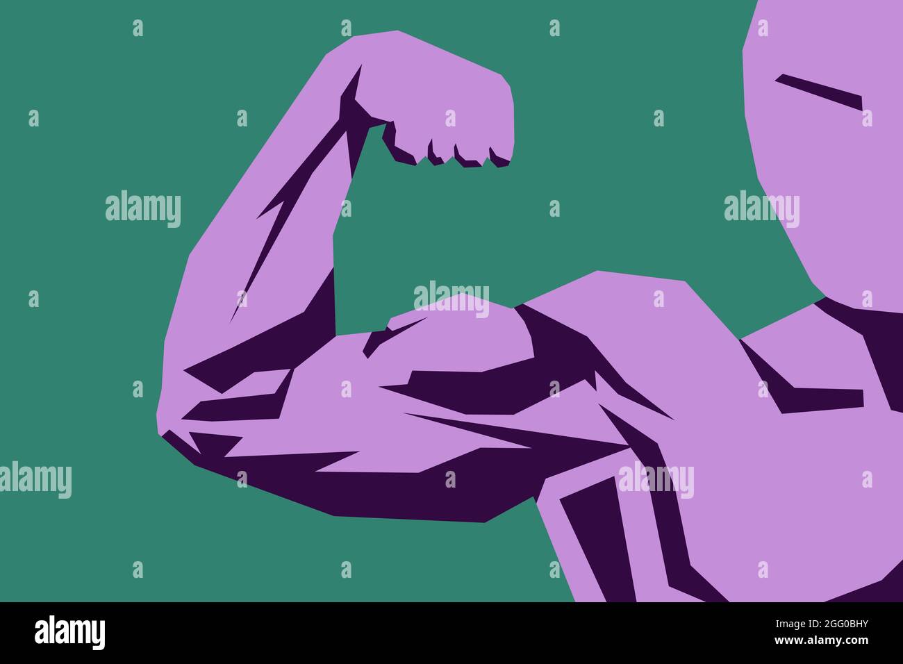 Man showing his bizeps illustration for sports, fitness, training Stock ...