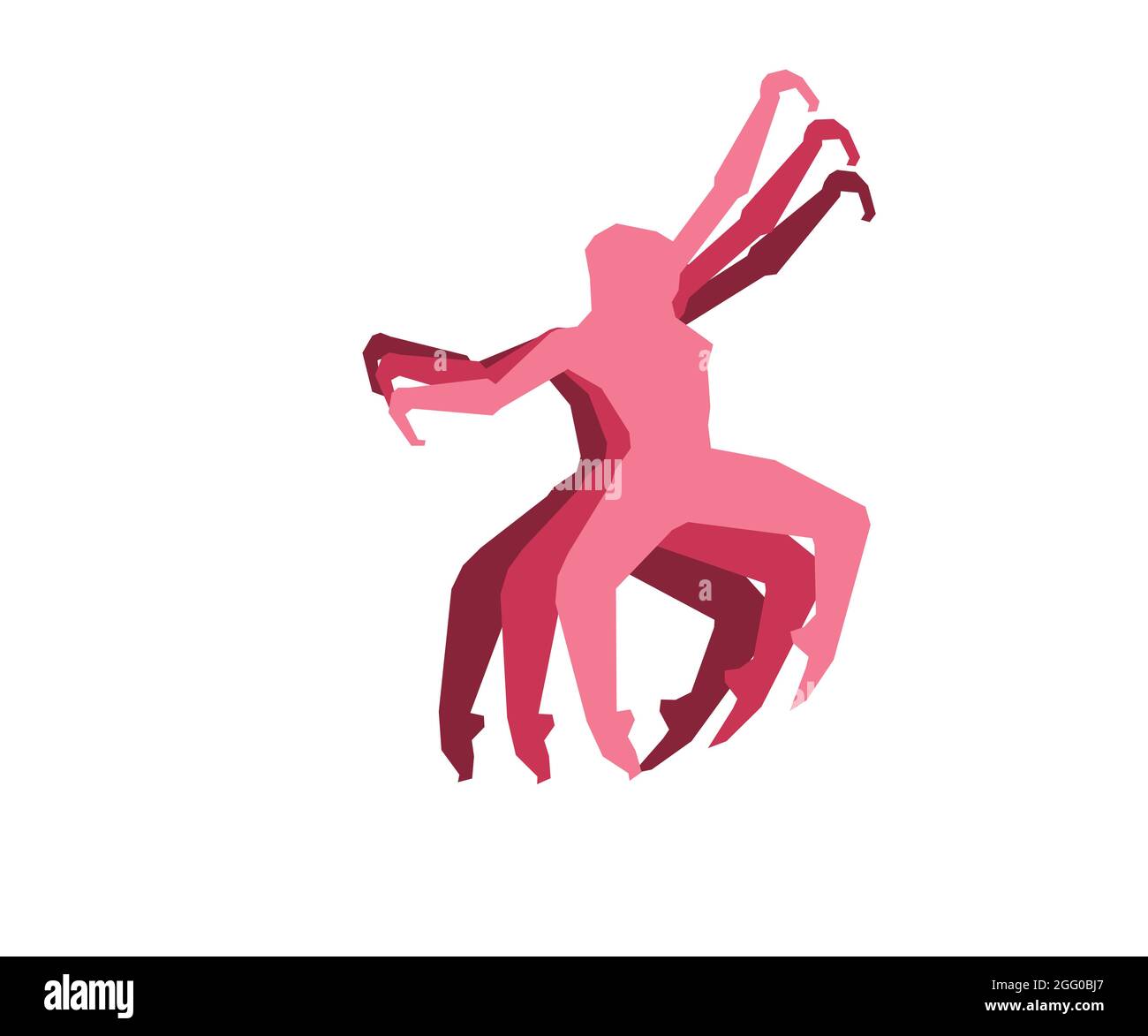 Illustration of woman jumping in dance jump for dancing, training ...