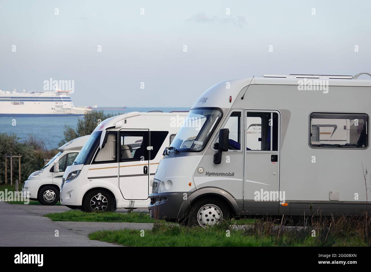 Motorhomes parked in a French Aire (motorhome parking for staying ...