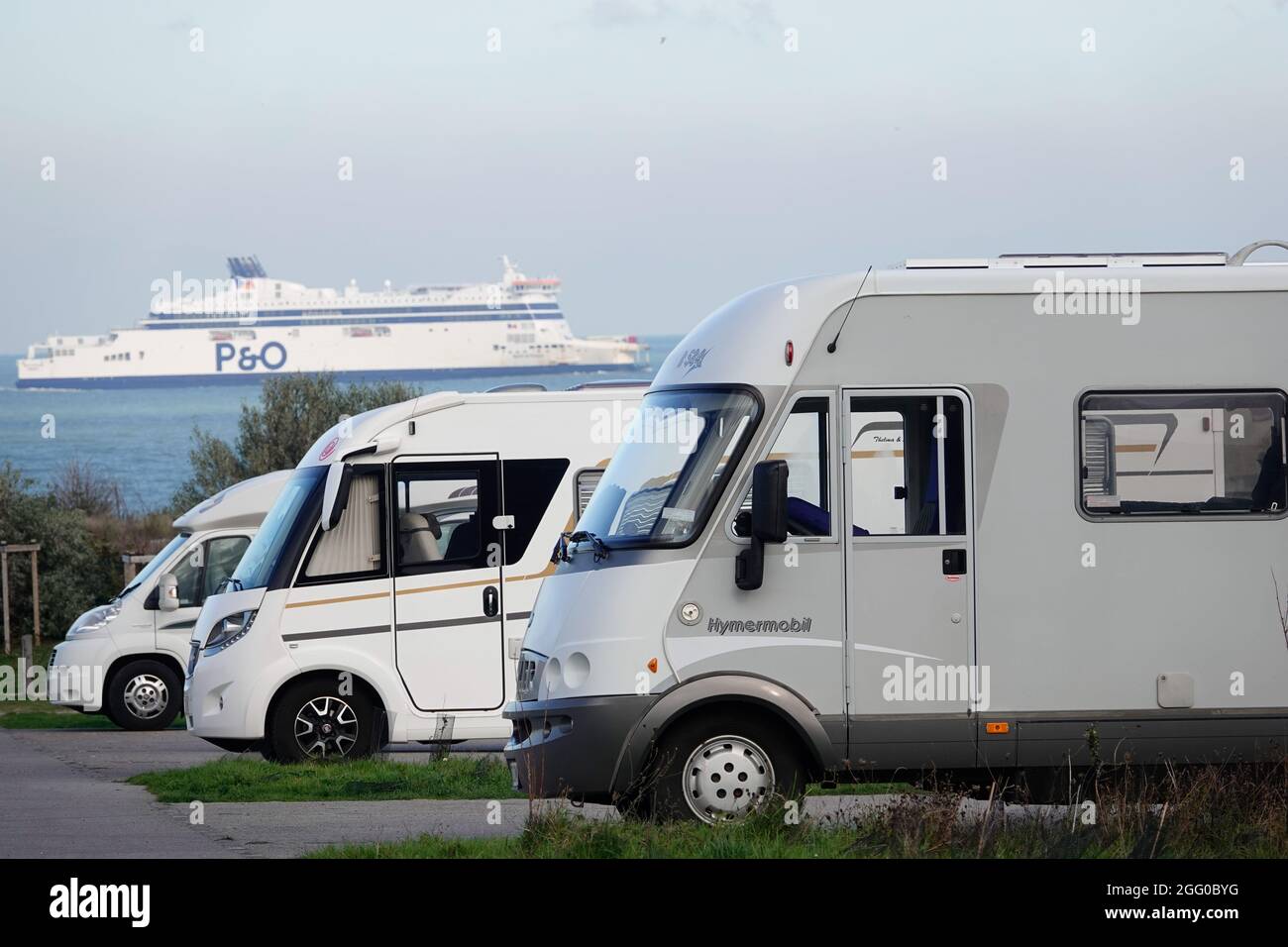 Motorhomes parked in a French Aire (motorhome parking for staying ...