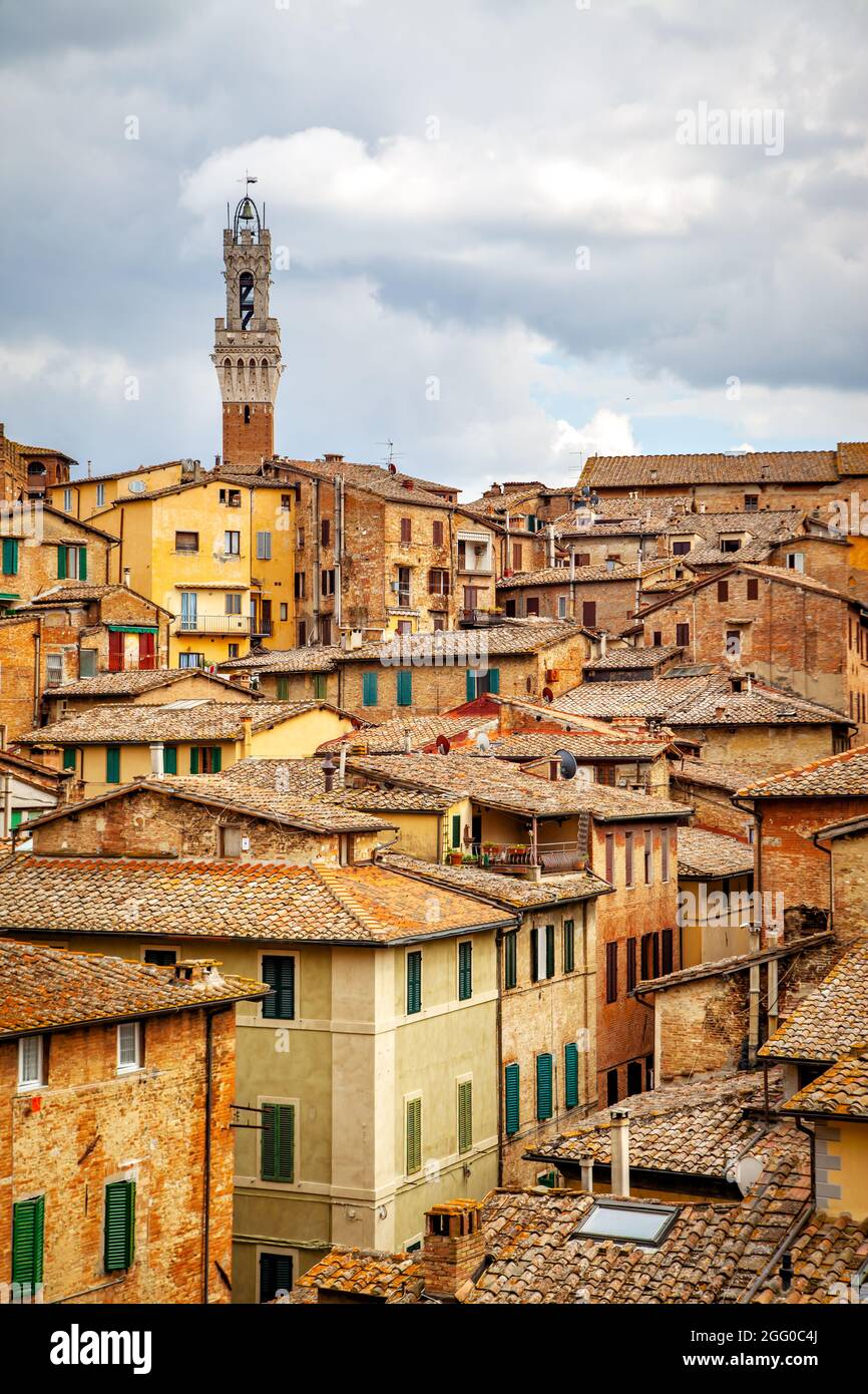 Tiled rooftops of the Old town of Siena, Tuscany, Italy Stock Photo - Alamy