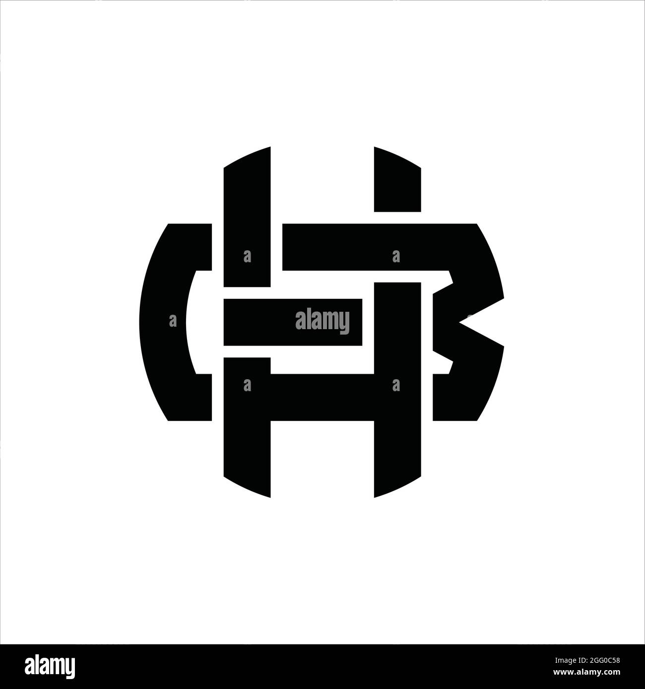 HB Logo monogram with overlapping style vintage design template Stock ...