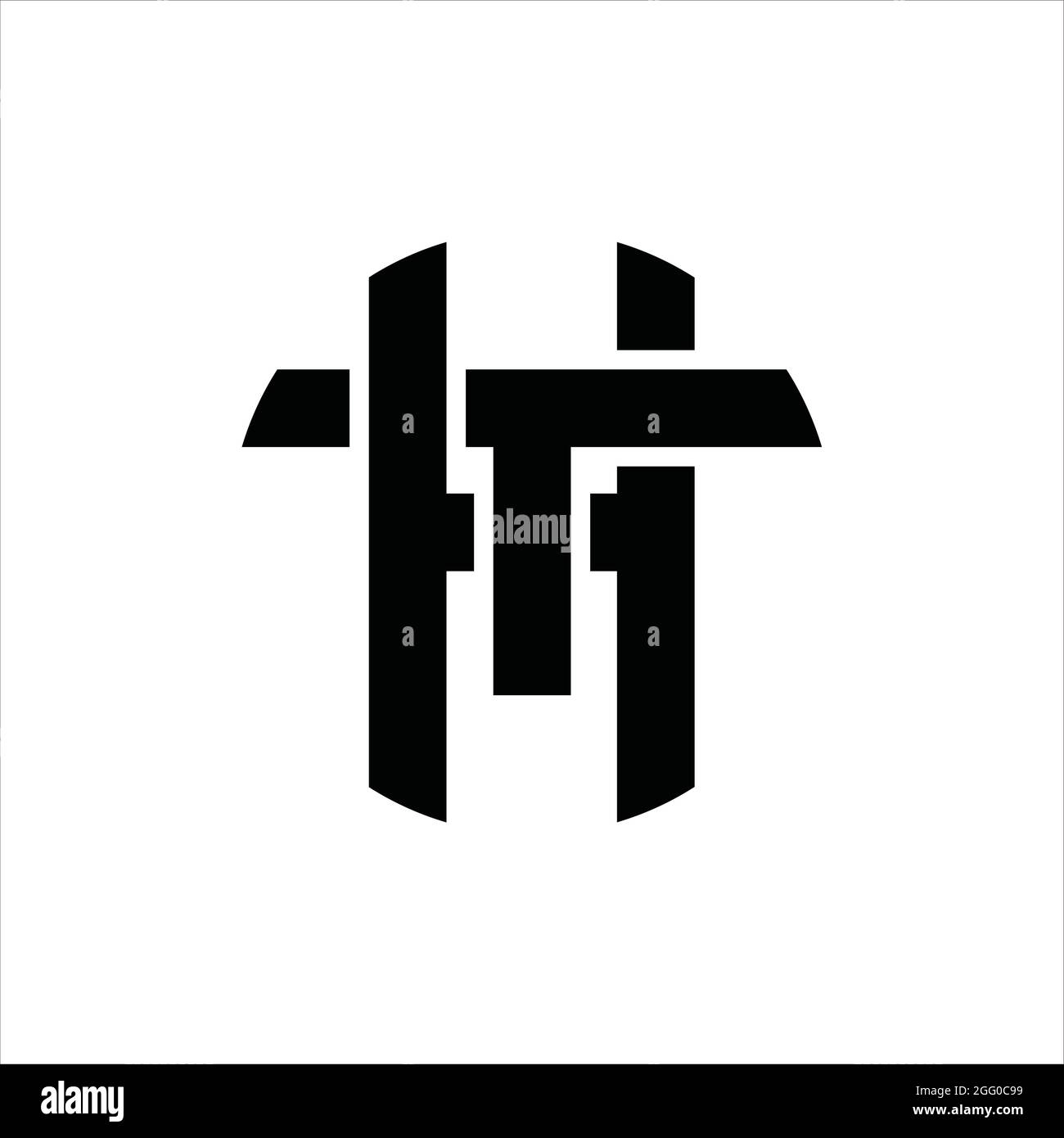 HT Logo monogram with overlapping style vintage design template Stock ...