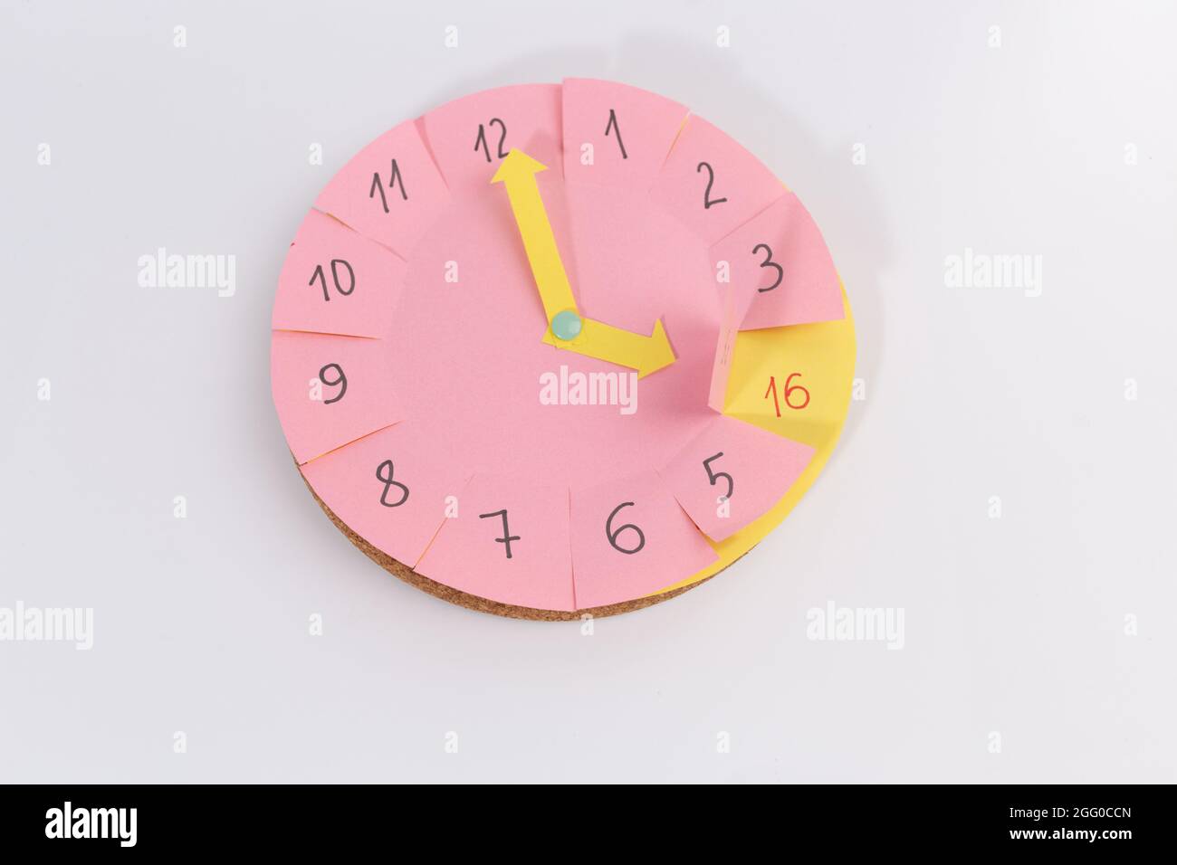 preschool hour teaching activity, handmade clock toy Stock Photo - Alamy