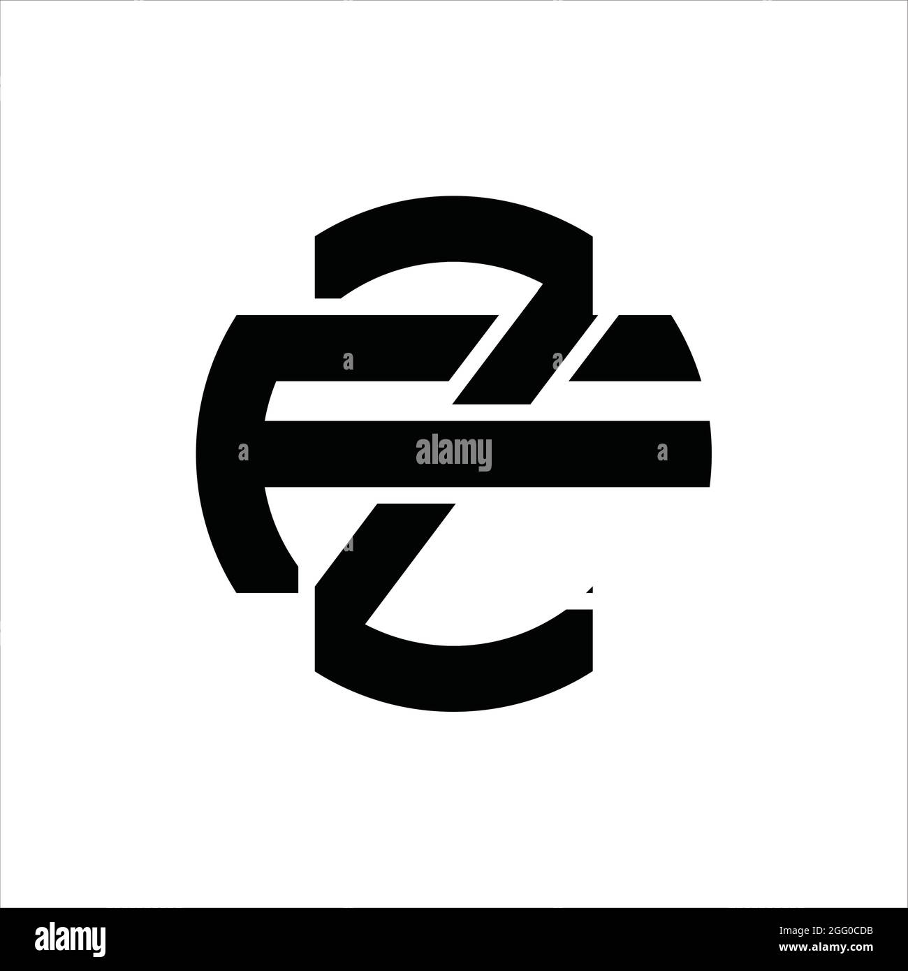 ZF Logo monogram with overlapping style vintage design template Stock ...