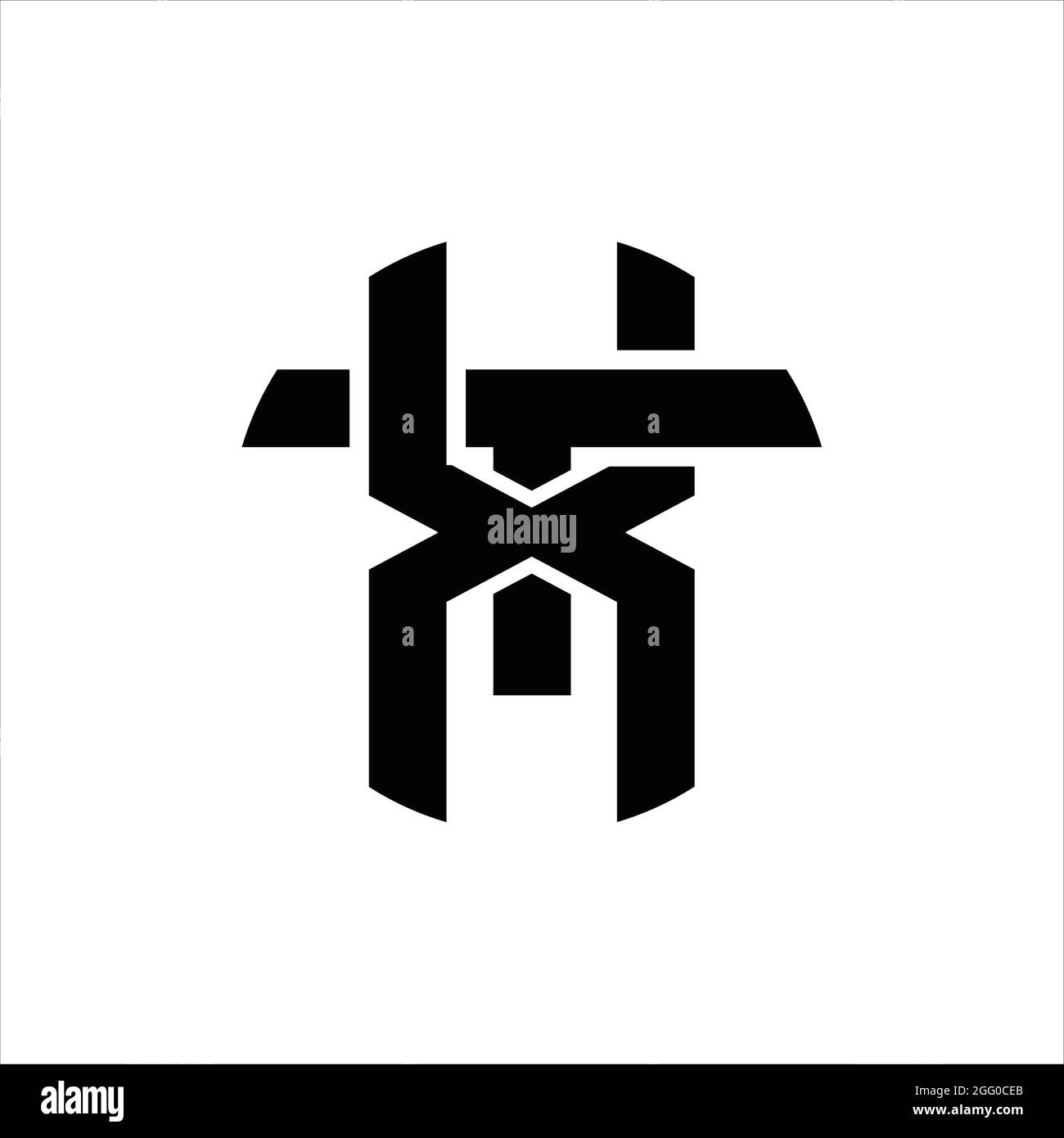 XT Logo monogram with overlapping style vintage design template Stock ...