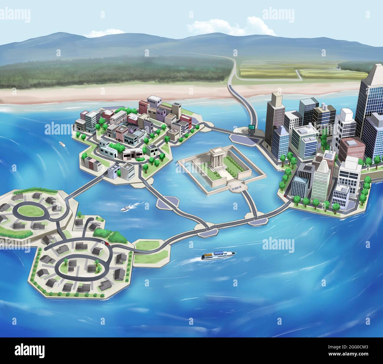 Floating City In Water