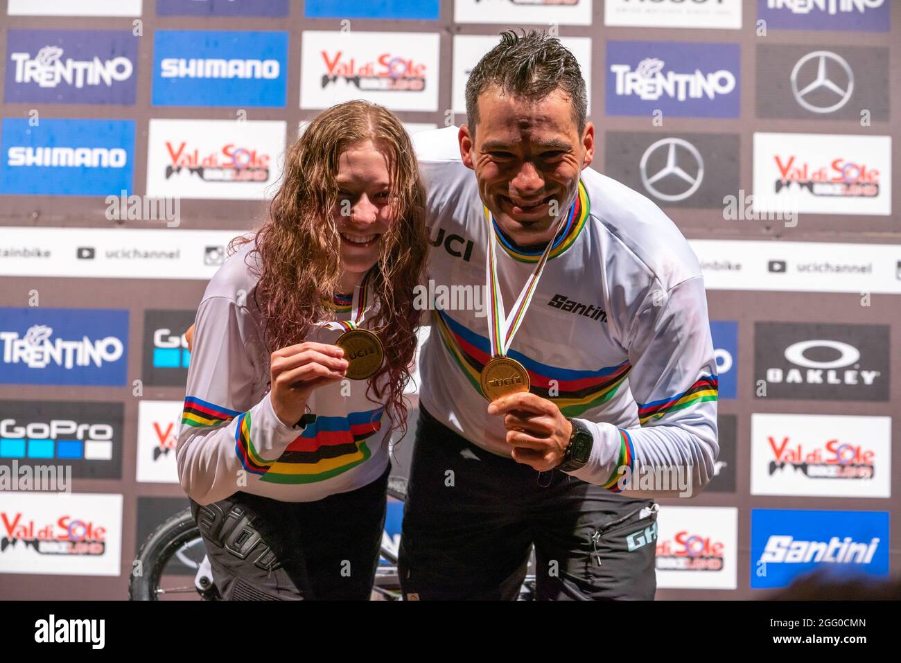 Tomas SLAVIK and Michaela HAJKOVA, both of the Czech Republic, 1st place man and woman during ...