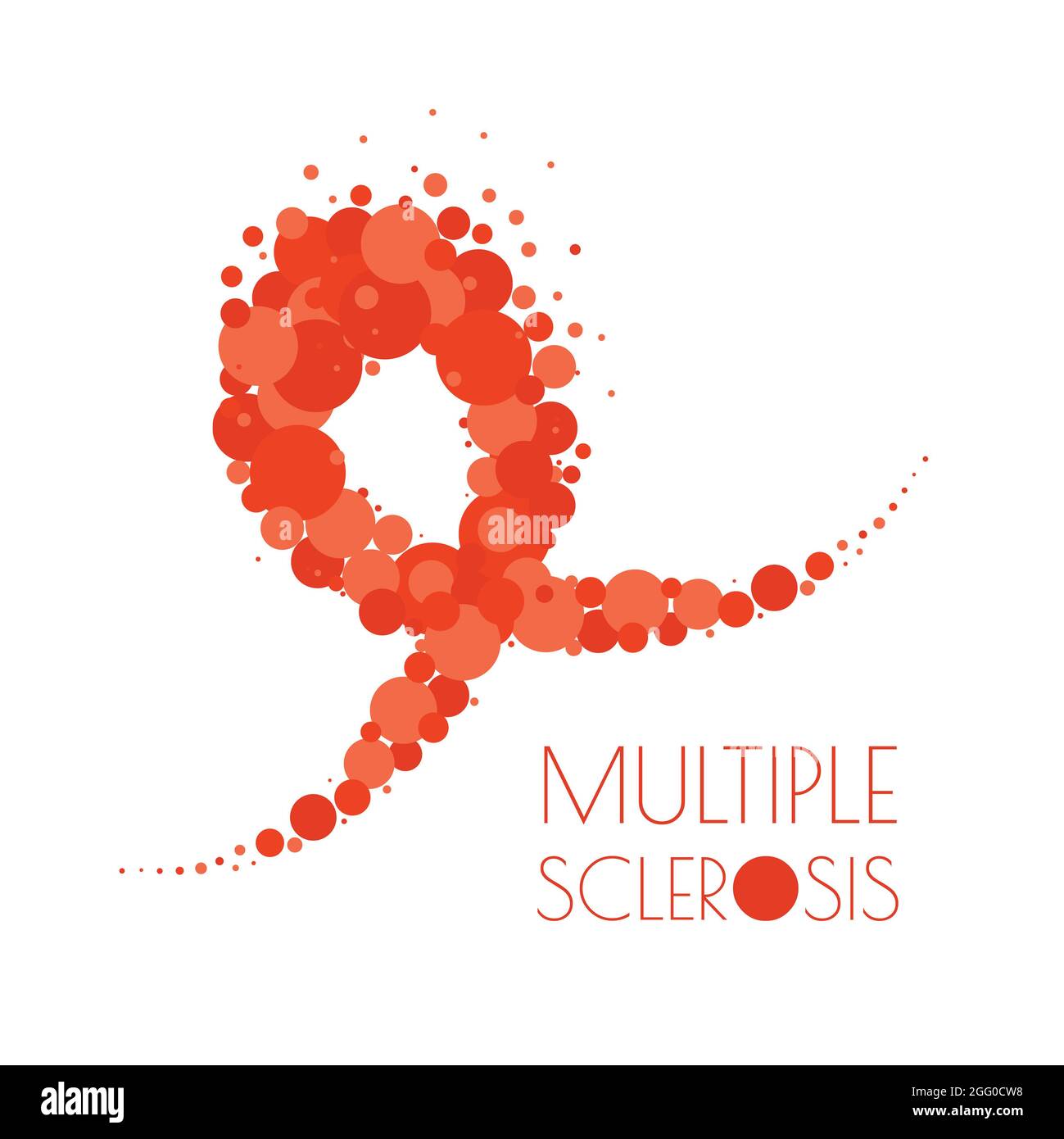 Multiple sclerosis awareness ribbon, conceptual illustration Stock ...