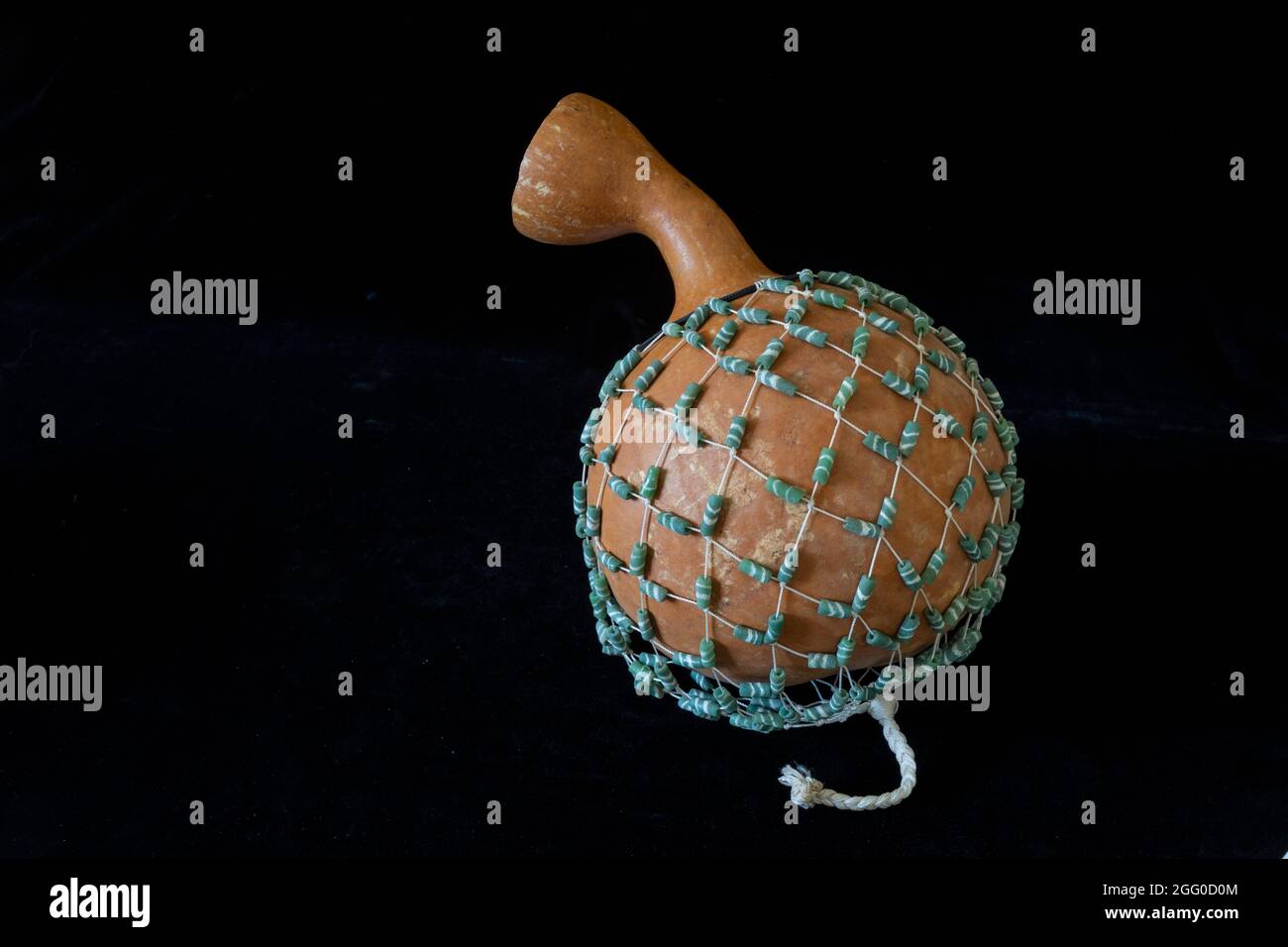 African Musical Percussion Instrument, Gourd with Beads. Niamey, Niger ...