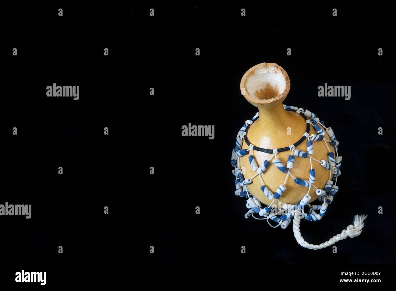 African Musical Percussion Instrument, Gourd with Beads. Niamey, Niger ...