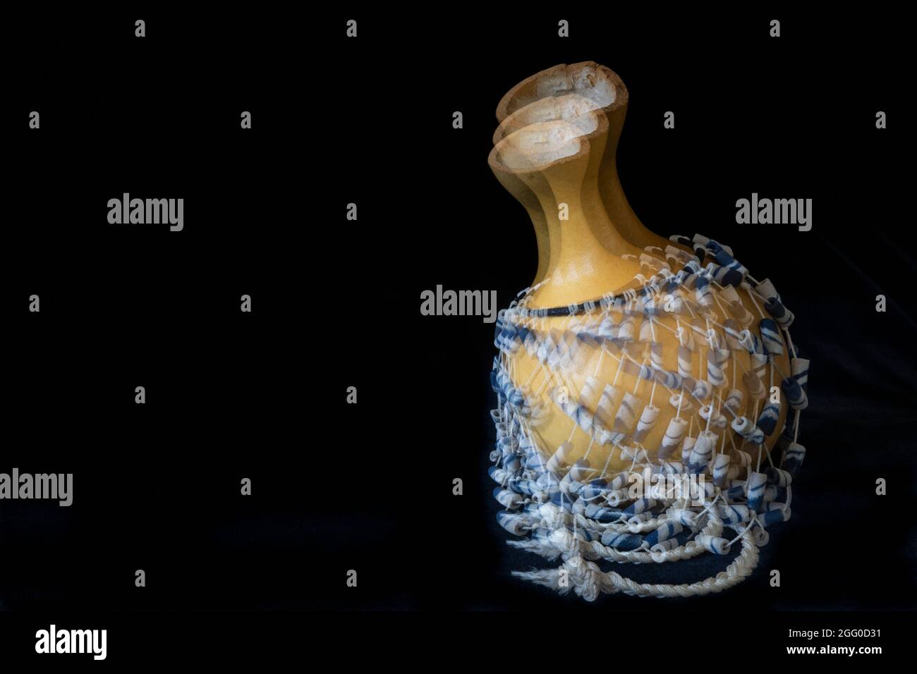African Musical Percussion Instrument, Gourd with Beads. Niamey, Niger ...