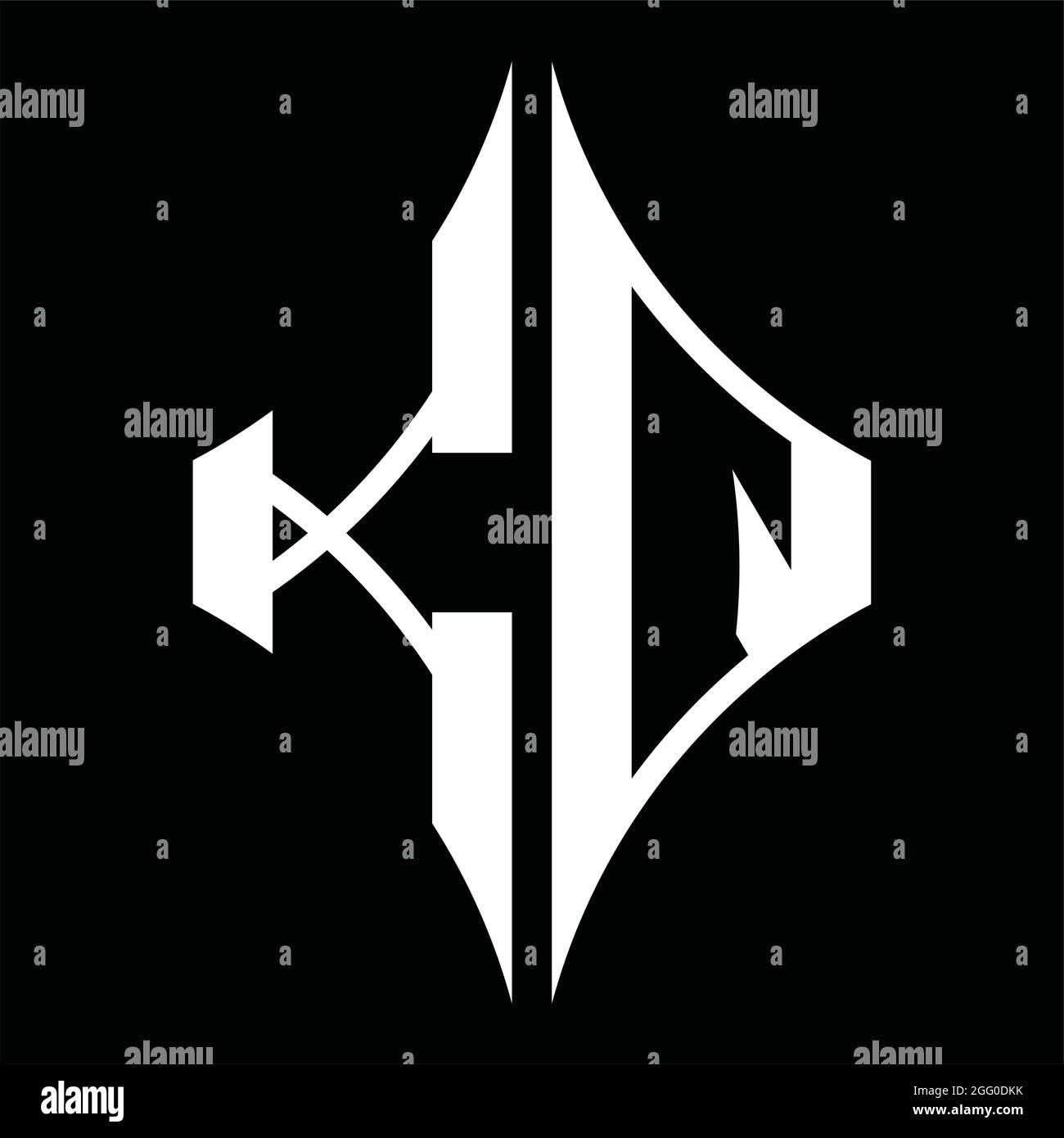 KQ Logo monogram with overlapping style vintage design template Stock ...