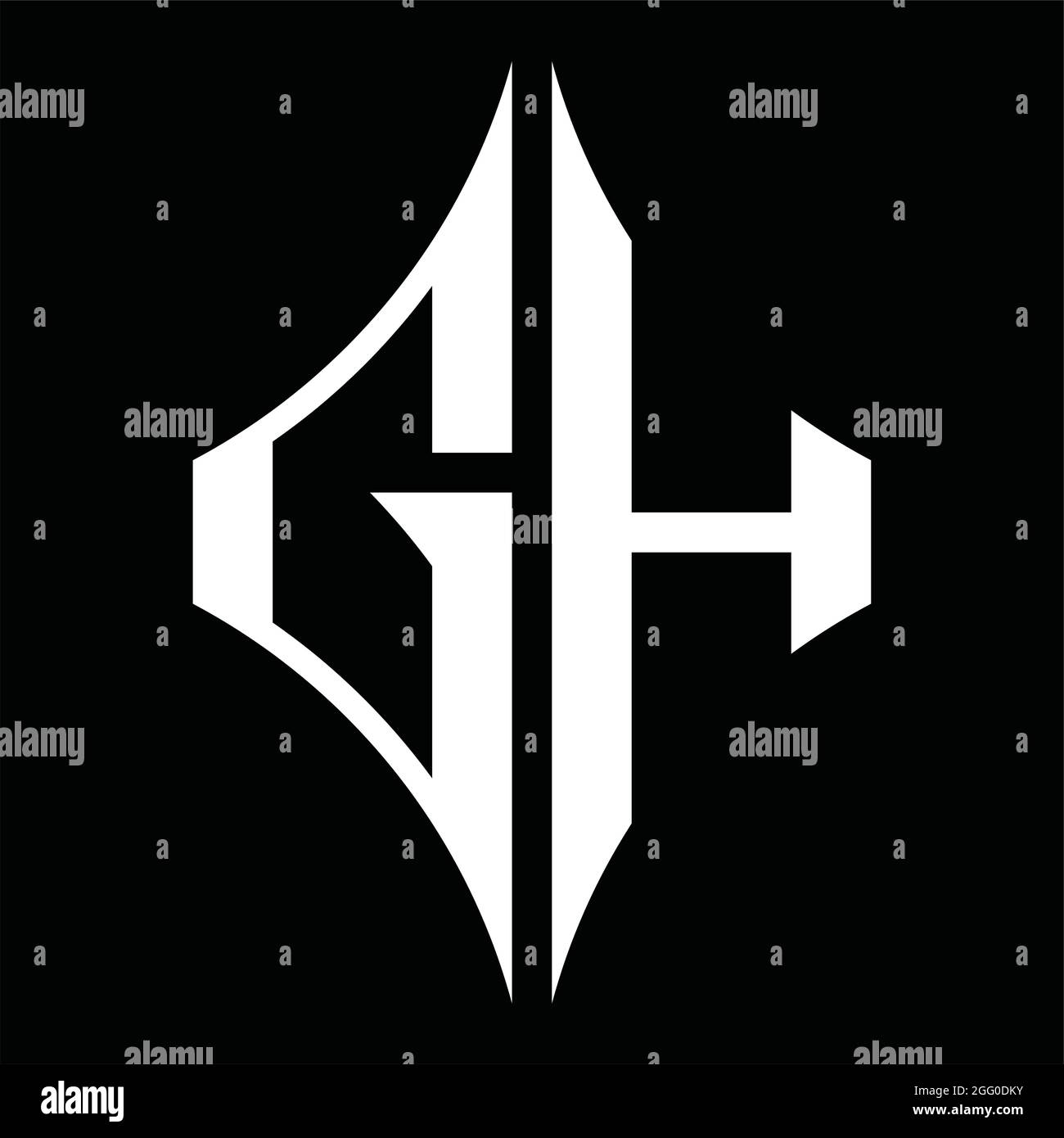 GH Logo monogram with overlapping style vintage design template Stock ...