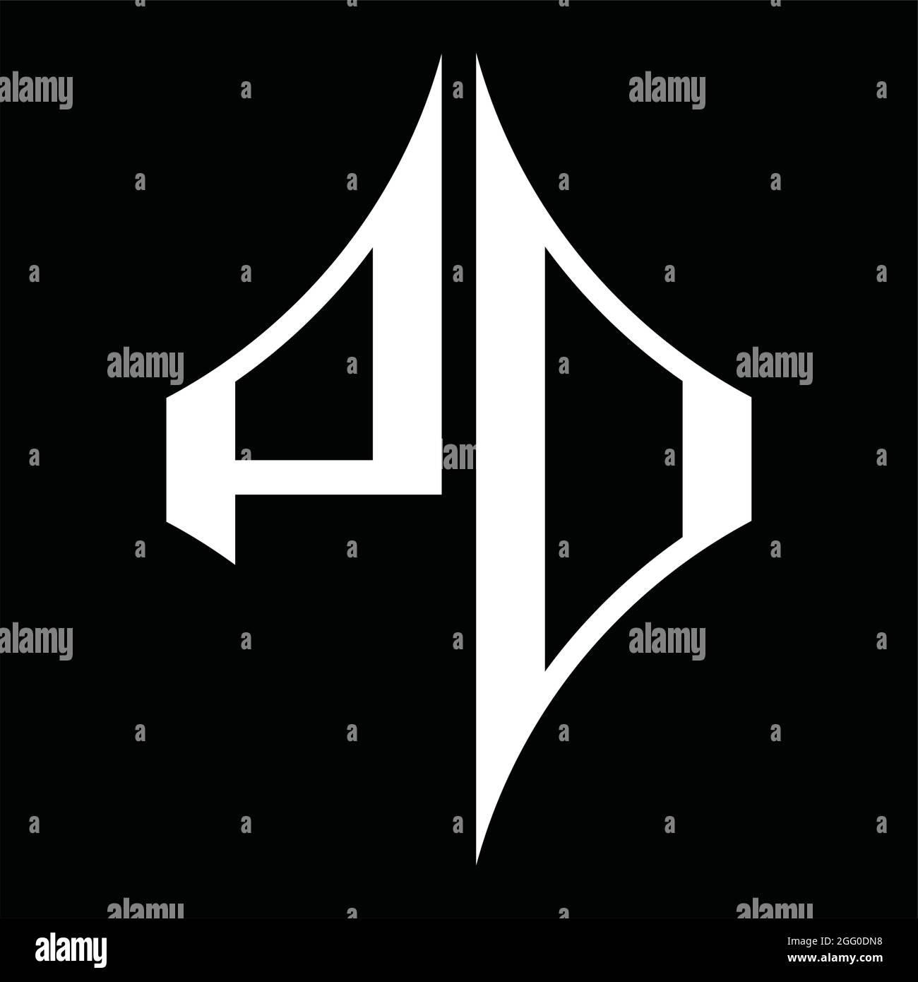 PD Logo monogram with overlapping style vintage design template Stock ...