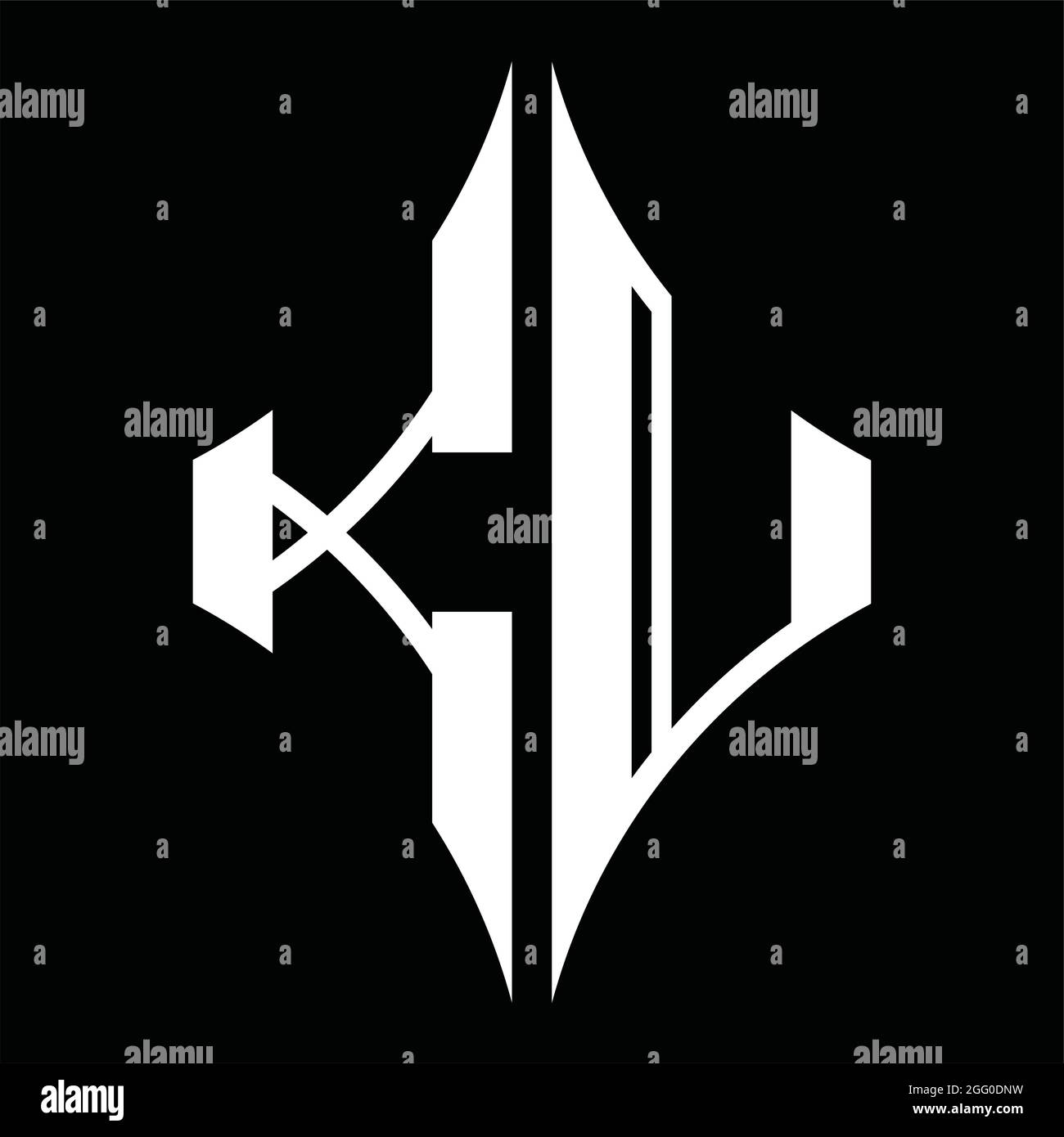 KU Logo monogram with overlapping style vintage design template Stock ...