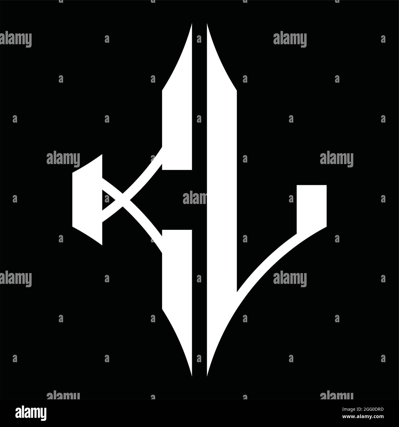 KL Logo monogram with overlapping style vintage design template Stock ...