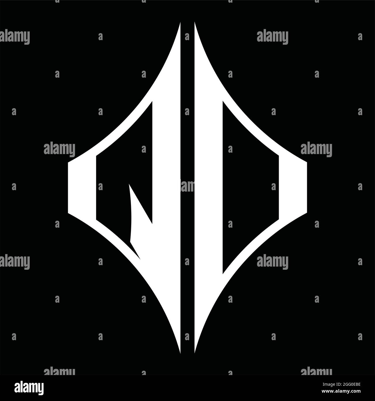 QD Logo monogram with diamond shape on blackground design template ...