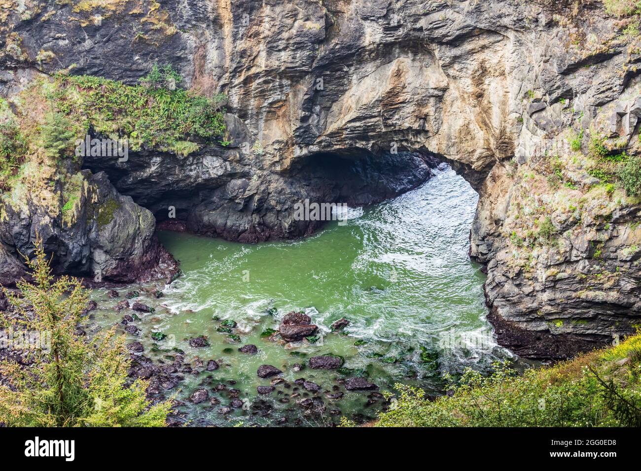Natural Bridges Viewpoint, Oregon, USA. View of the Natural Bridges on ...