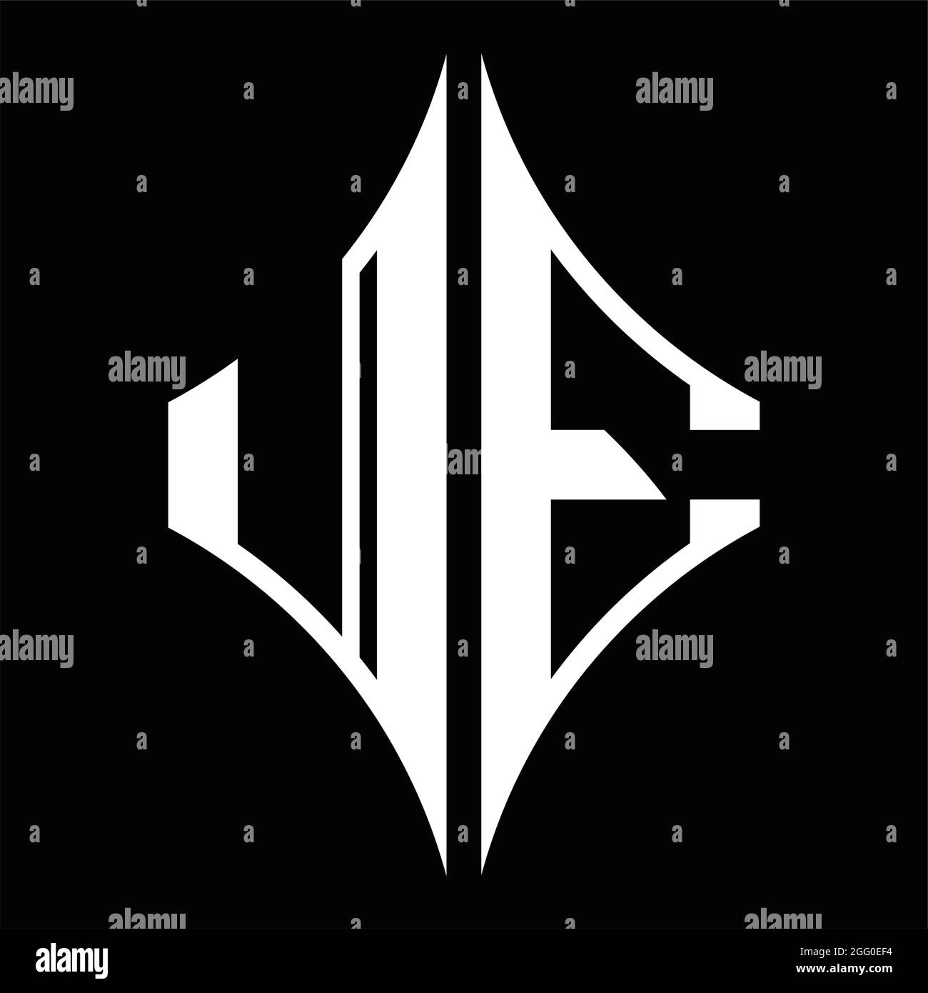 UE Logo monogram with diamond shape on blackground design template ...