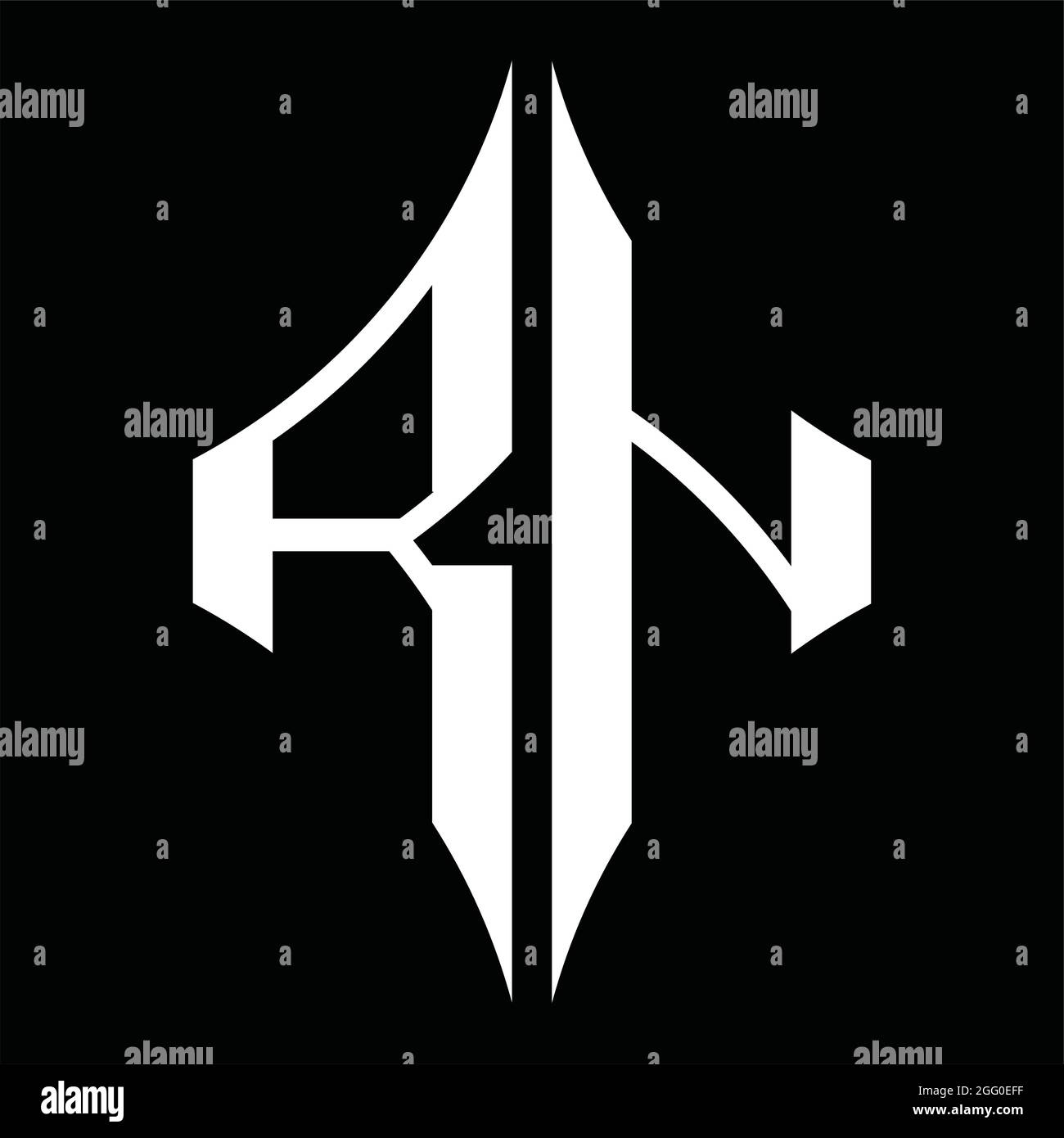 RN Logo monogram with diamond shape on blackground design template ...