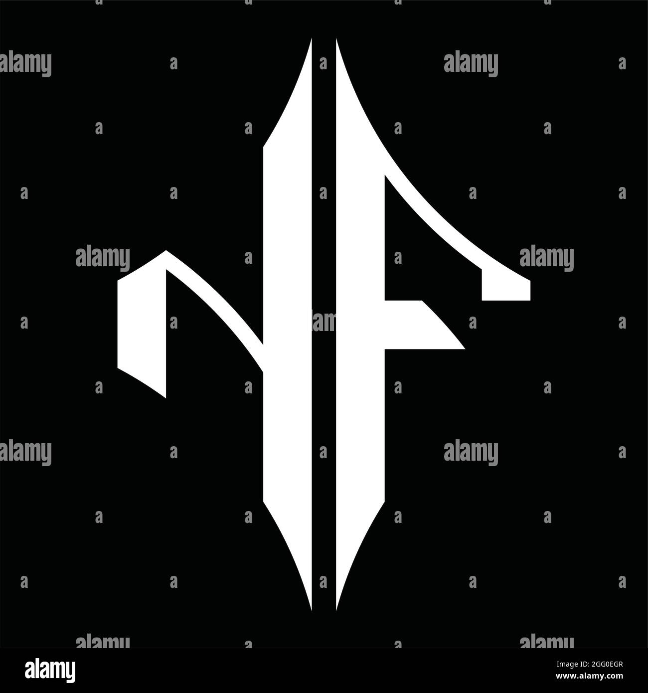 NF Logo monogram with diamond shape on blackground design template ...