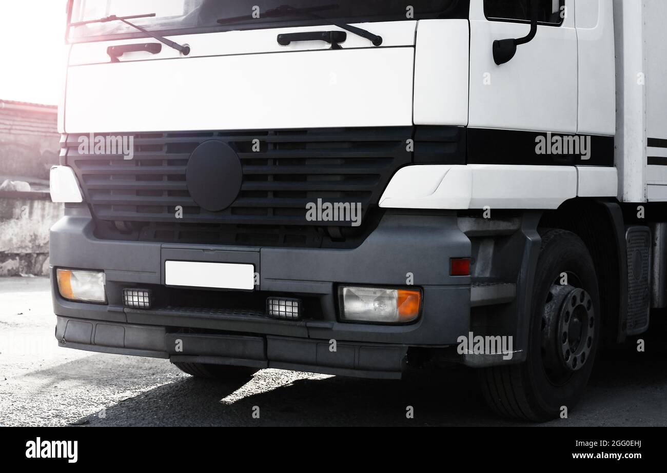 Front of cargo truck outdoor Stock Photo - Alamy