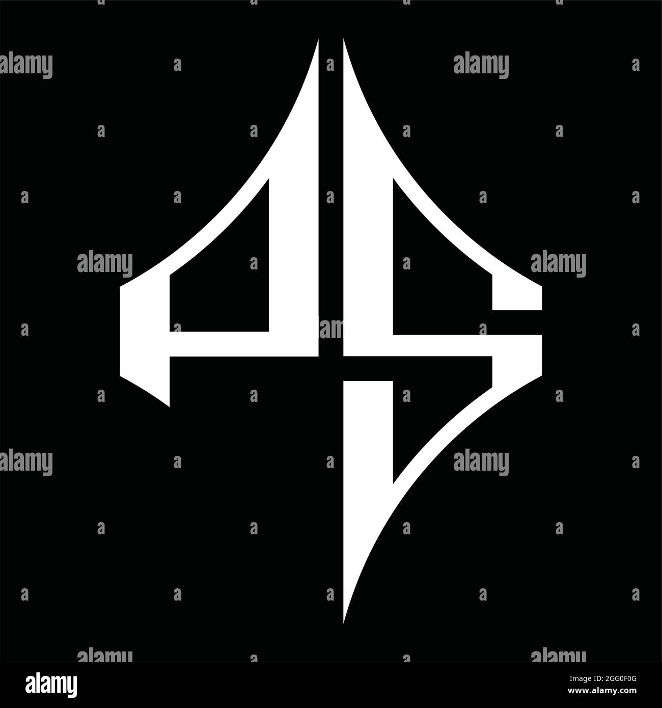 PS Logo monogram with diamond shape on blackground design template ...