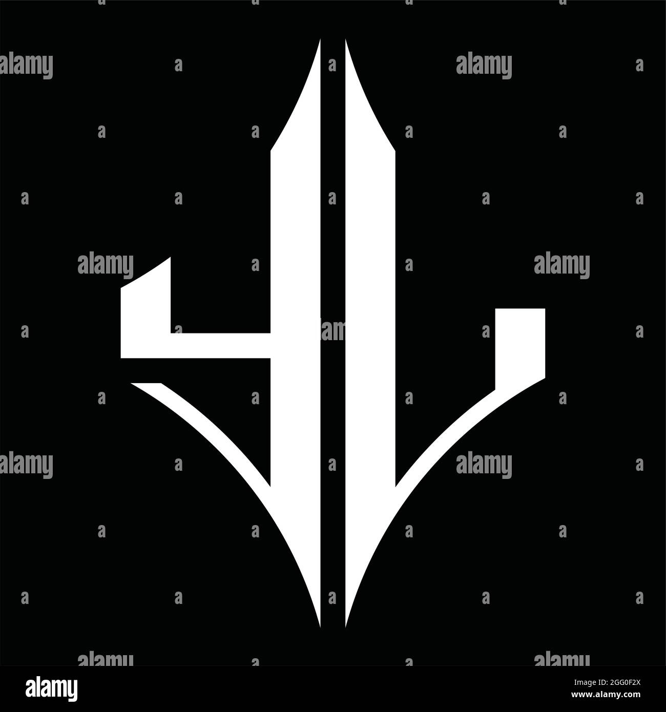 YL Logo monogram with diamond shape on blackground design template ...