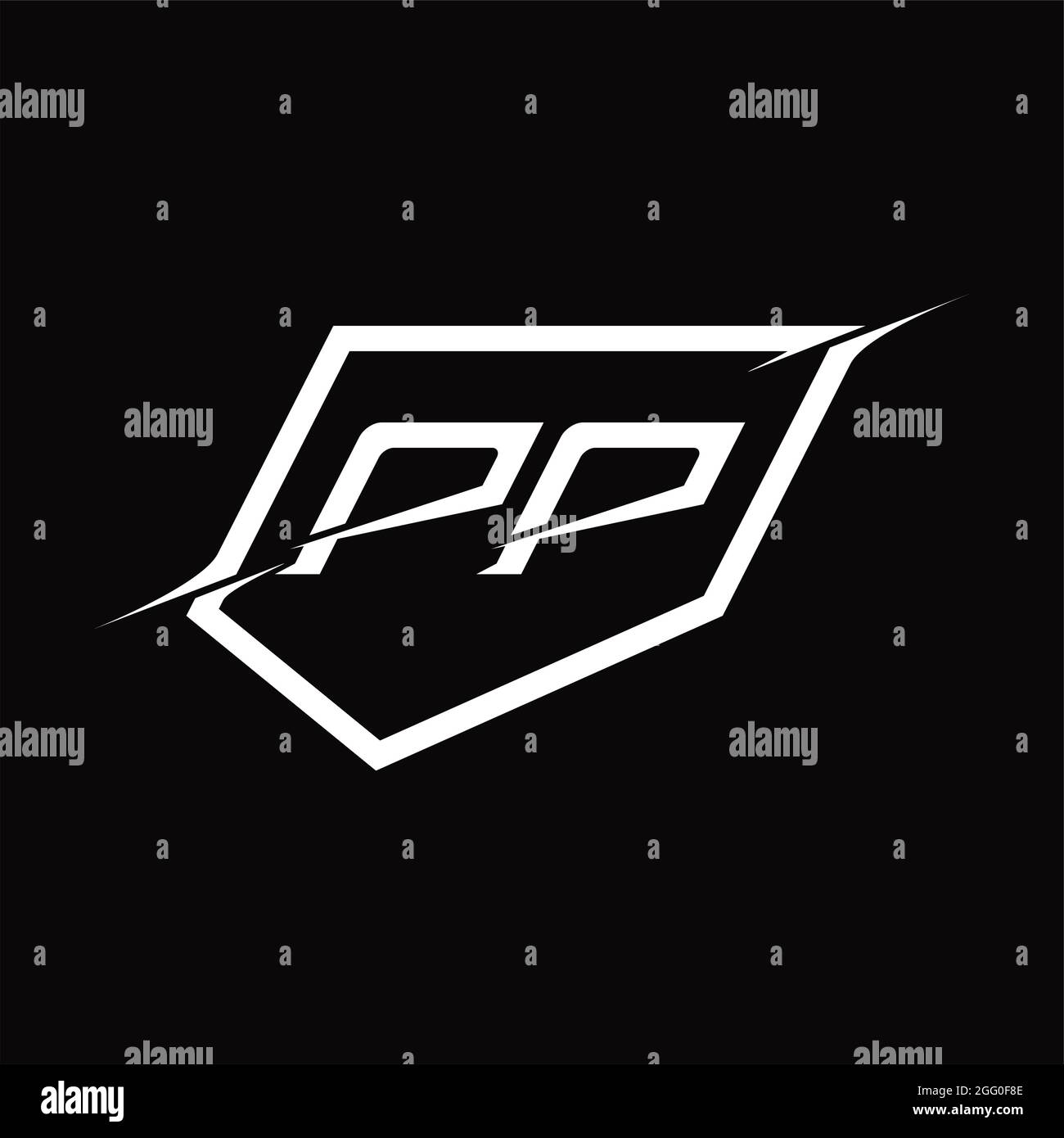 PP Logo monogram with diamond shape on blackground design template ...