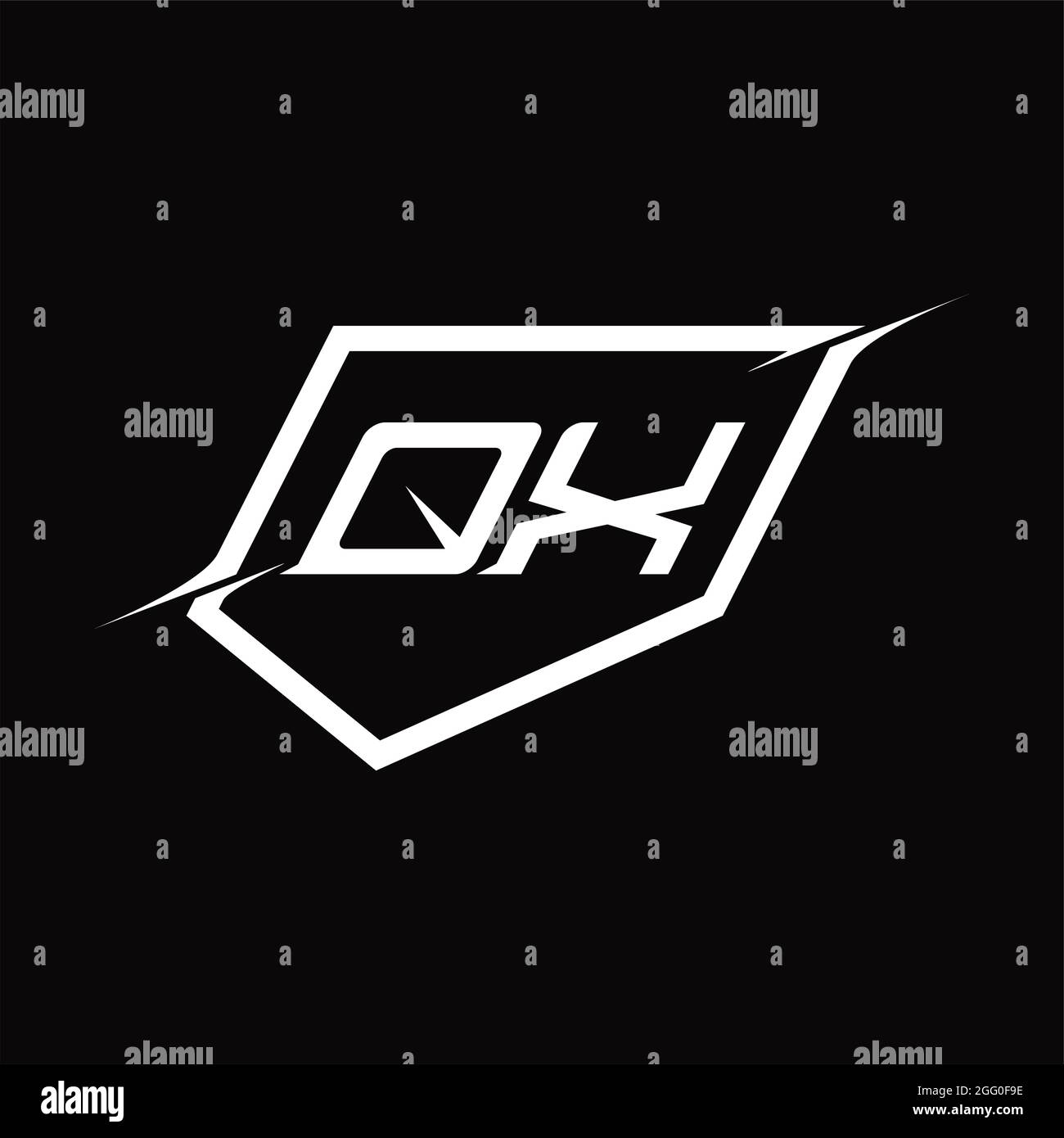 QX Logo monogram with diamond shape on blackground design template ...