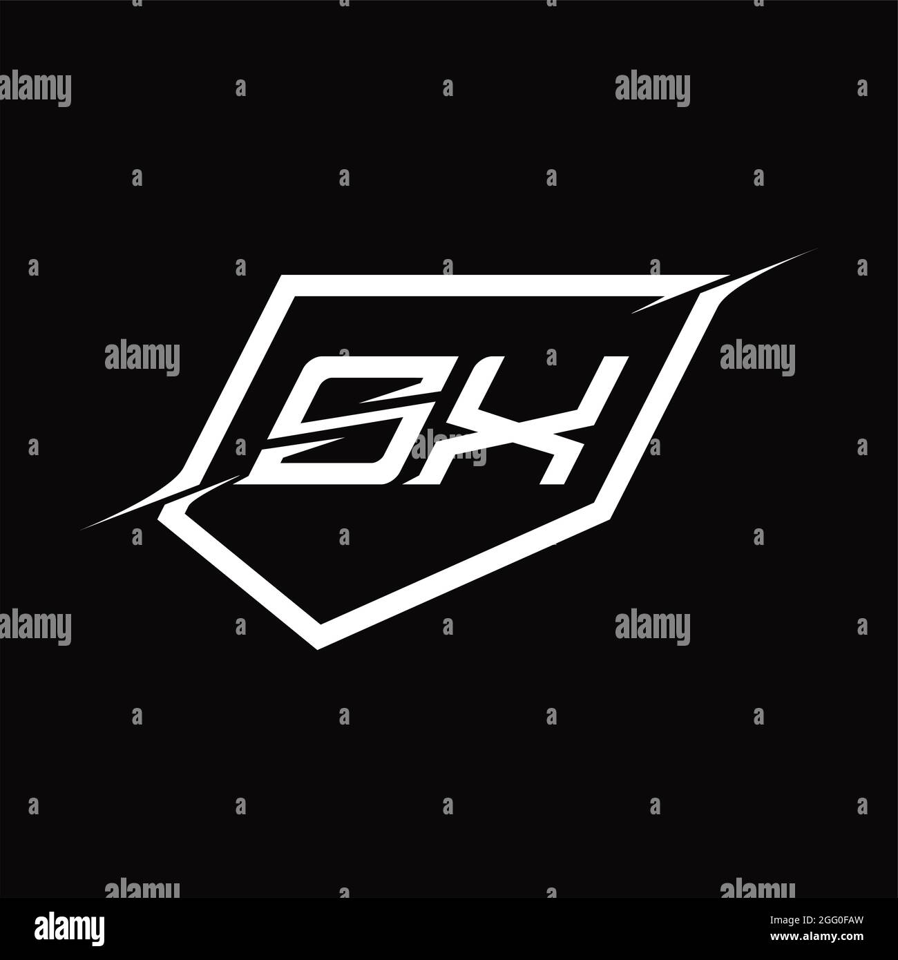 SX Logo monogram with diamond shape on blackground design template ...