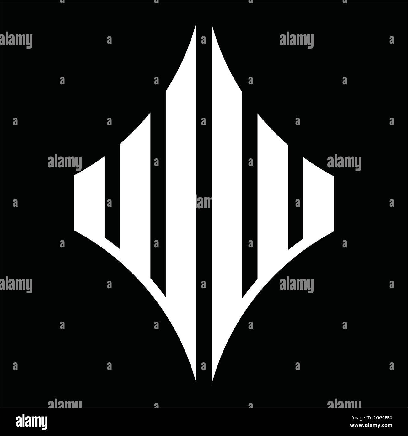 WW Logo monogram with diamond shape on blackground design template ...