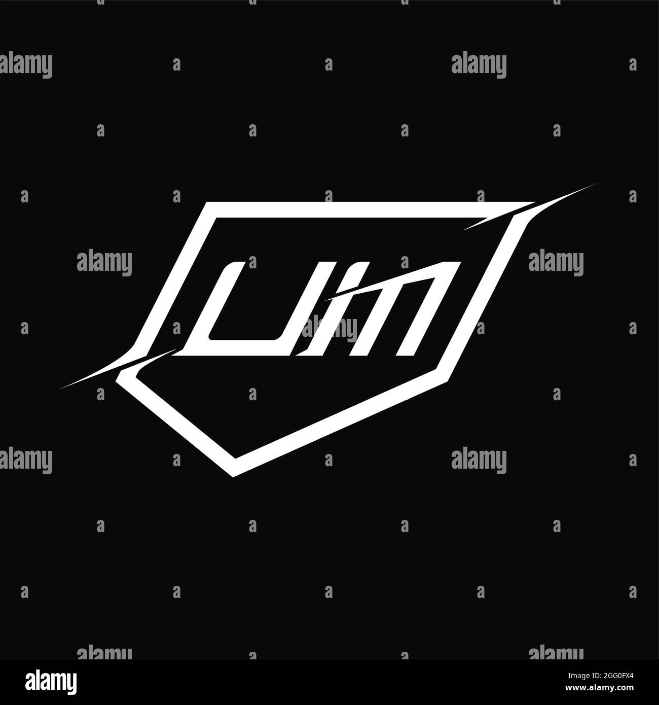UM Logo monogram with diamond shape on blackground design template ...