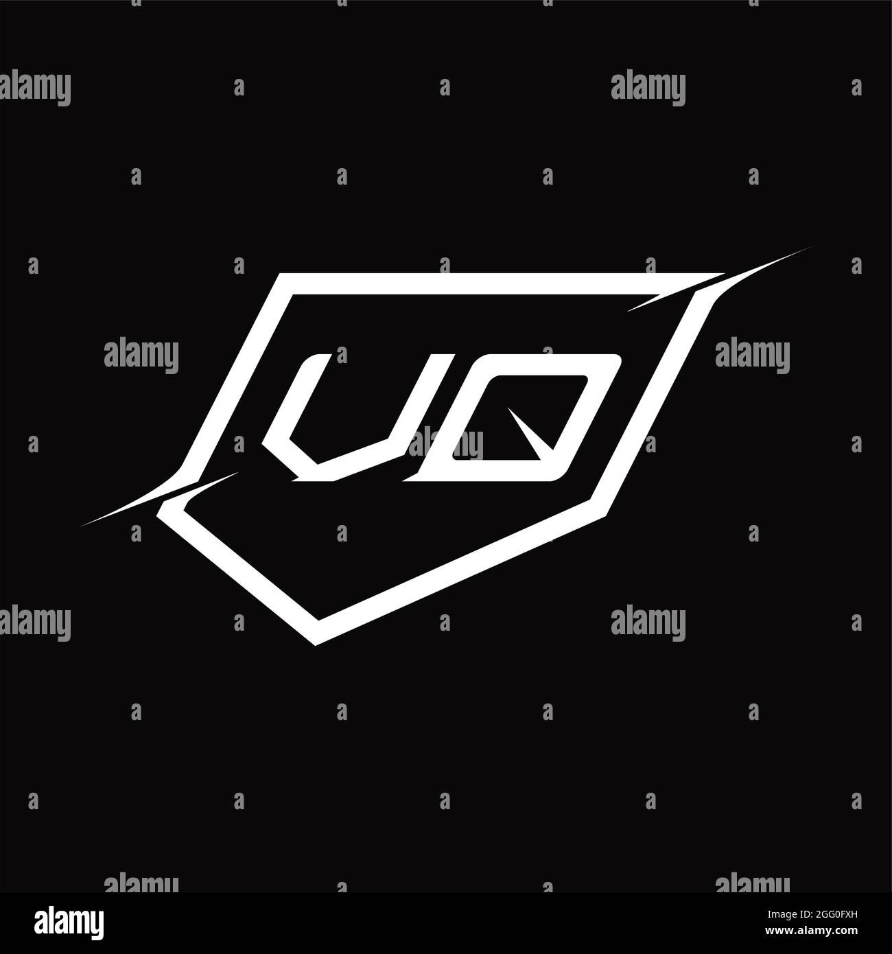 VQ Logo monogram with diamond shape on blackground design template ...