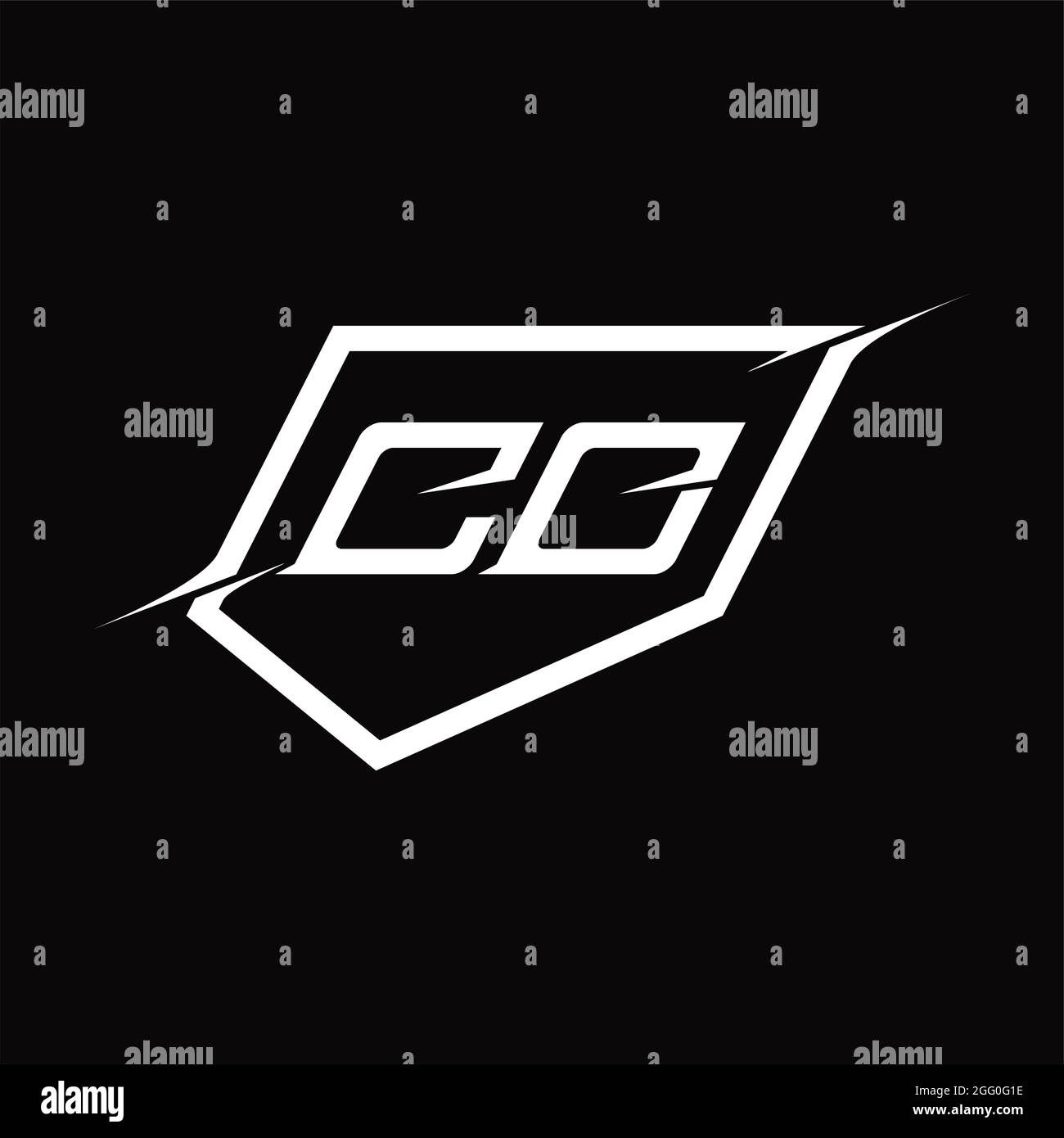 CD Logo monogram letter with shield and slice style blackground design ...