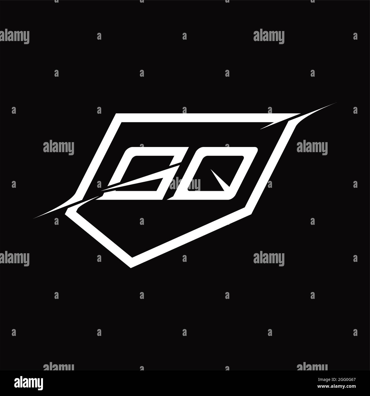 GQ Logo monogram letter with shield and slice style blackground design template Stock Vector ...
