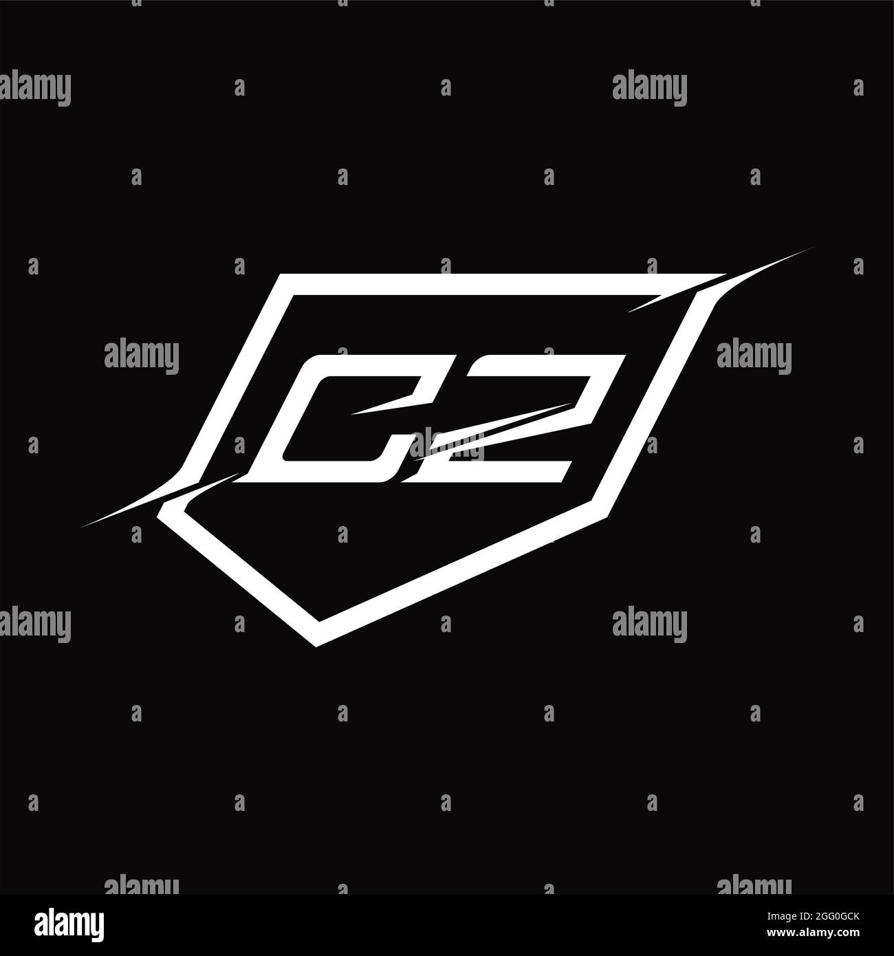 CZ Logo monogram letter with shield and slice style blackground design template Stock Vector ...