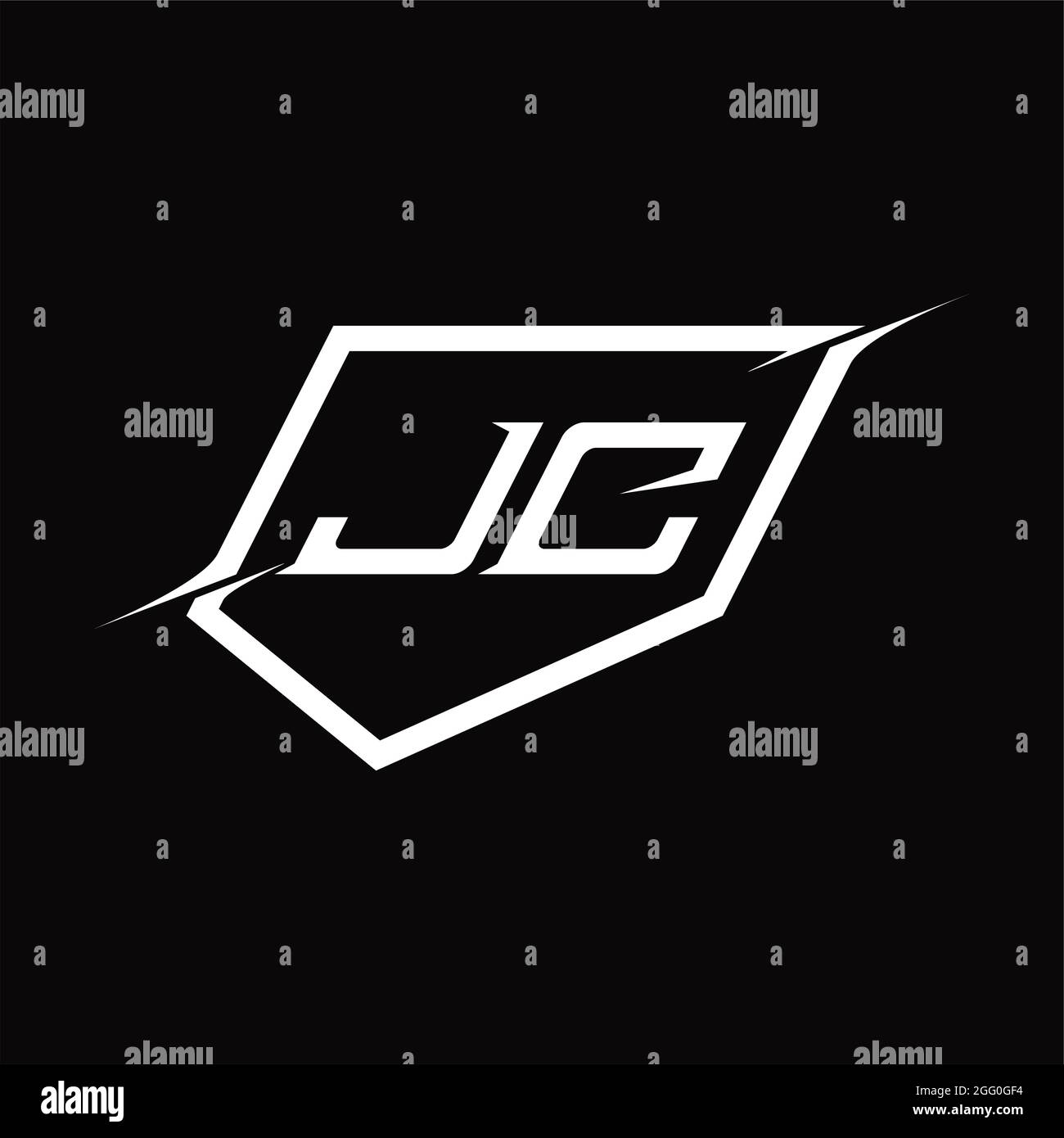 JC Logo monogram letter with shield and slice style blackground design template Stock Vector ...
