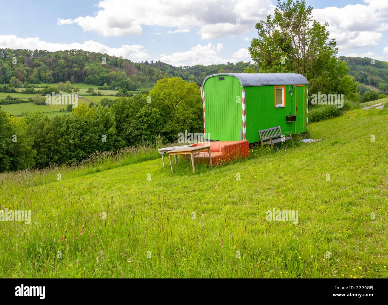 Green caravan hi-res stock photography and images - Alamy