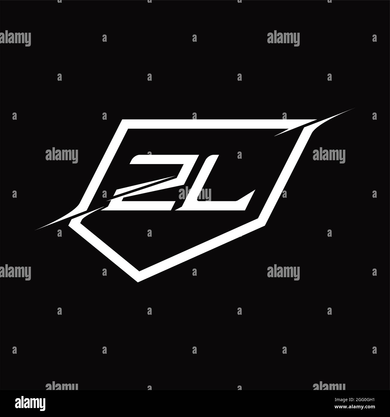 ZL Logo monogram with middle slice on blackground design template Stock Vector Image & Art - Alamy