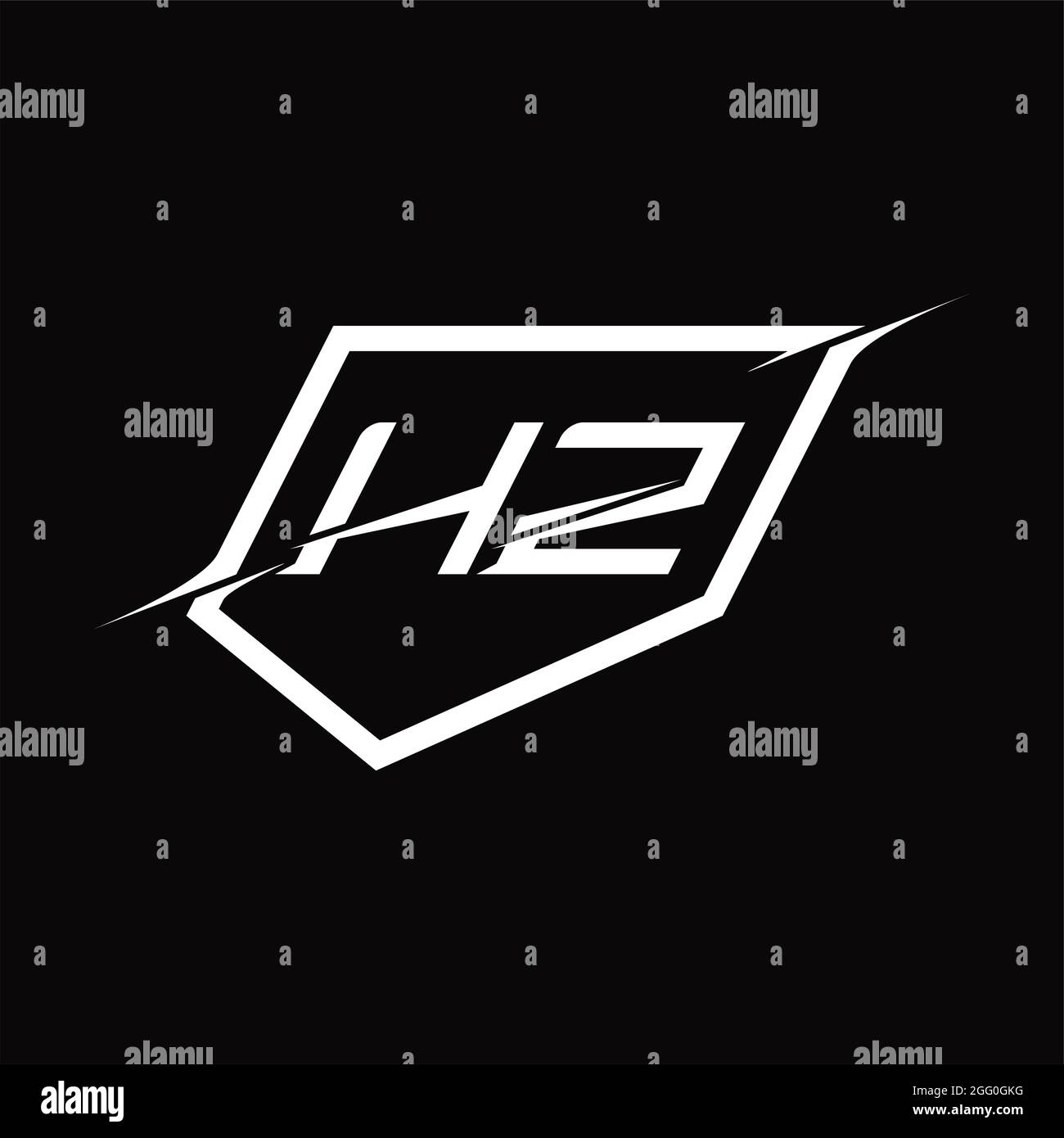 HZ Logo monogram letter with shield and slice style blackground design template Stock Vector ...