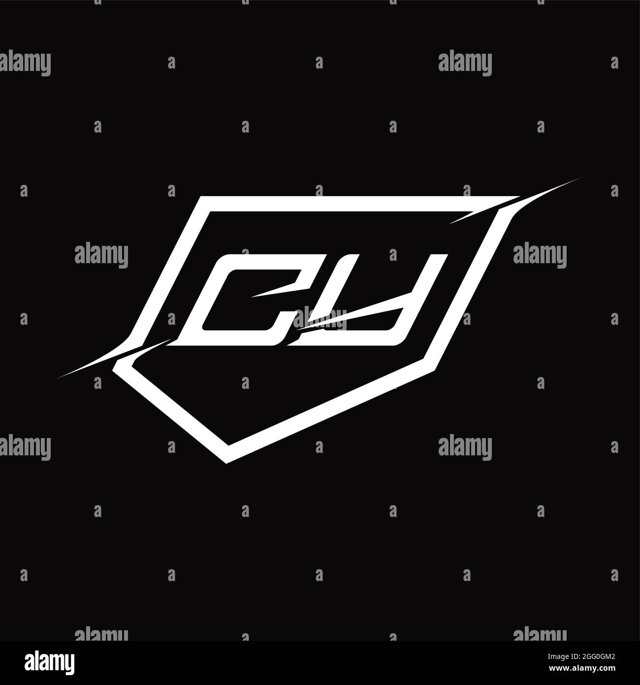 CY Logo monogram letter with shield and slice style blackground design ...