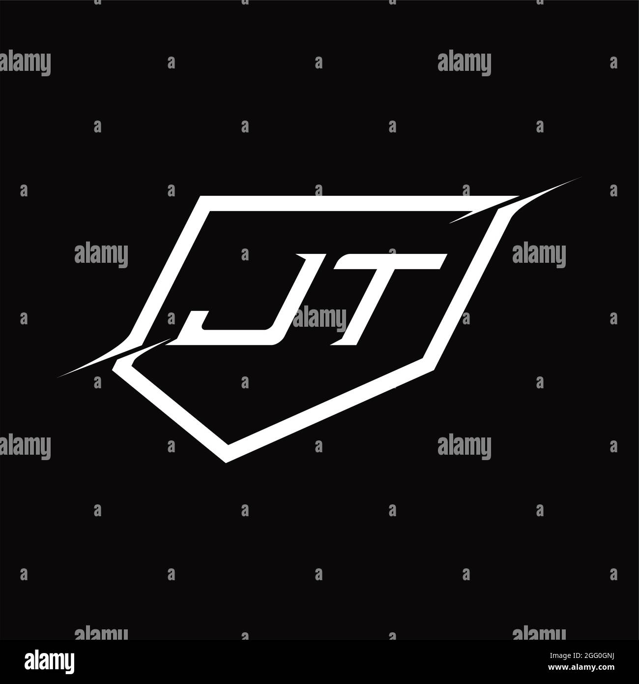 JT Logo monogram letter with shield and slice style blackground design template Stock Vector ...