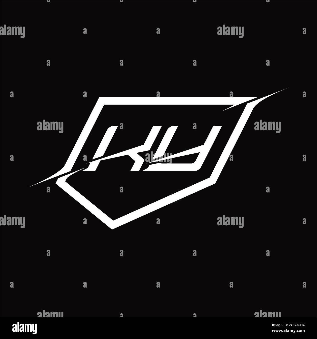 KY Logo monogram letter with shield and slice style blackground design ...