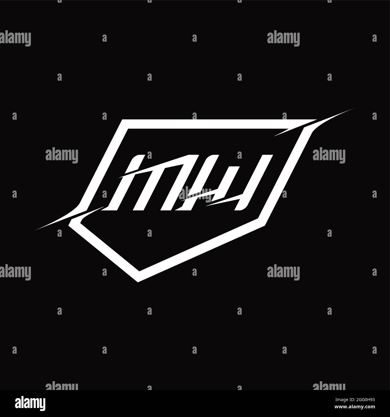 MW Logo monogram with middle slice on blackground design template Stock ...
