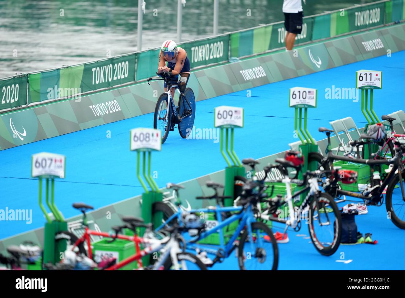 USA's Hailey Danz competes in the Women's PTS2 Triathlon at the Odaiba ...
