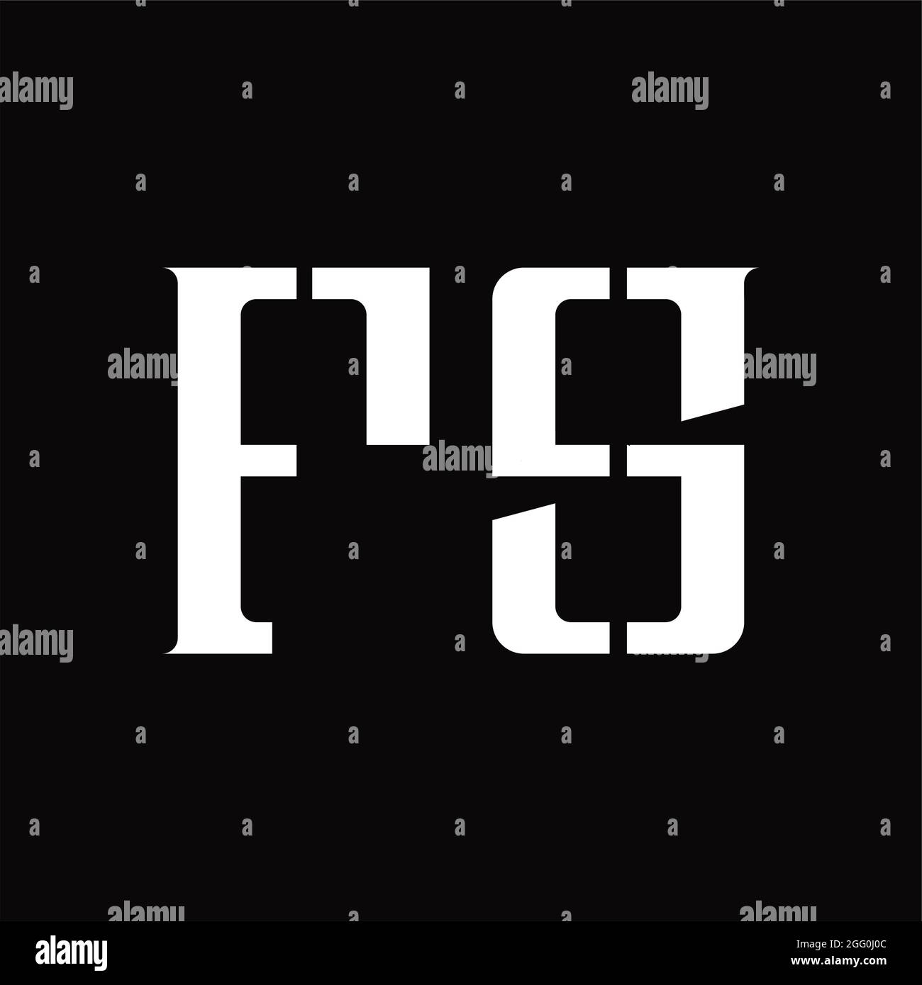 FS Logo monogram with middle slice on blackground design template Stock ...