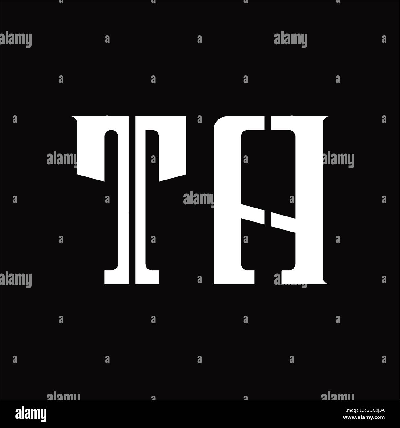 TA Logo monogram with middle slice on blackground design template Stock ...